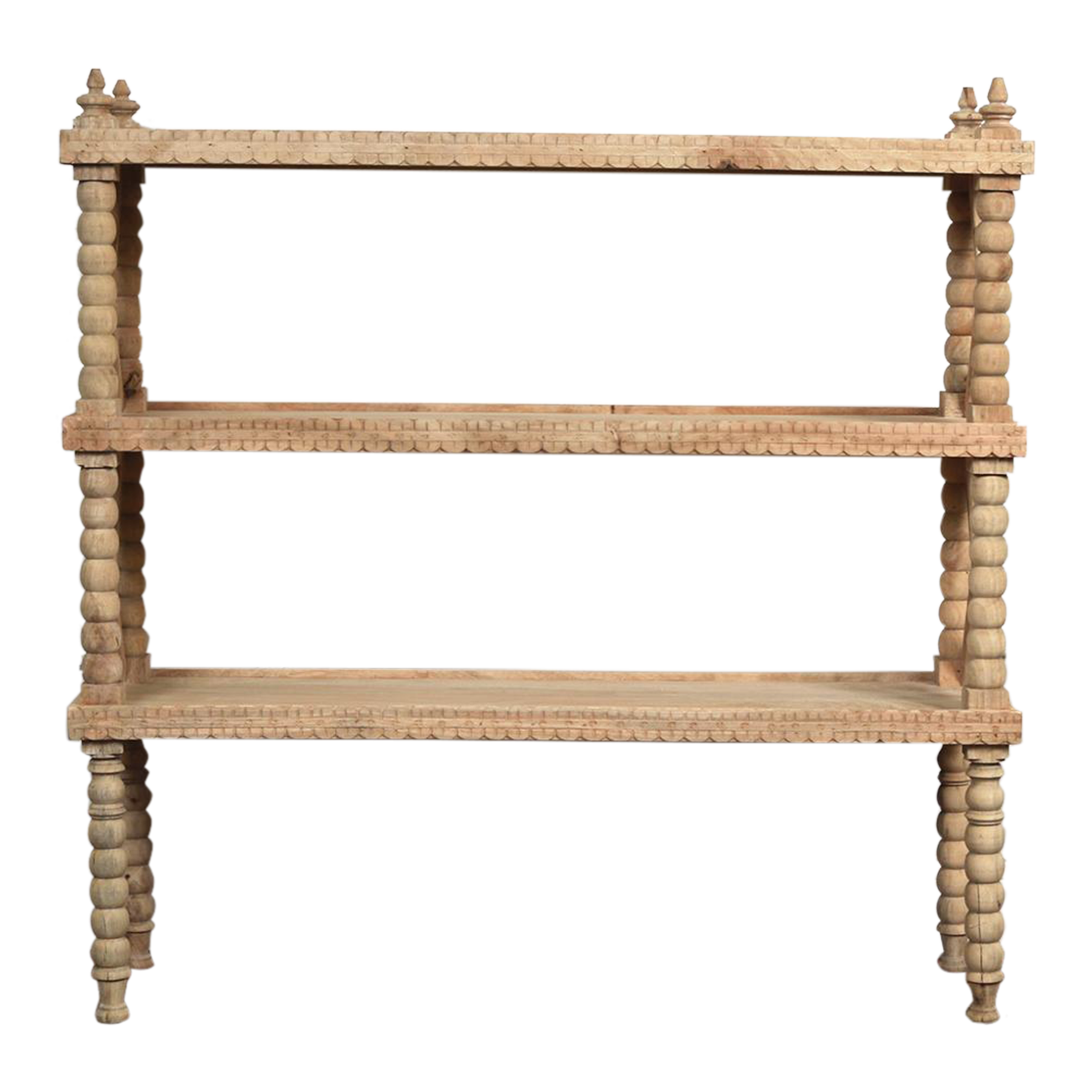 Contemporary Mango Wood 3-Shelf Rack | Chairish