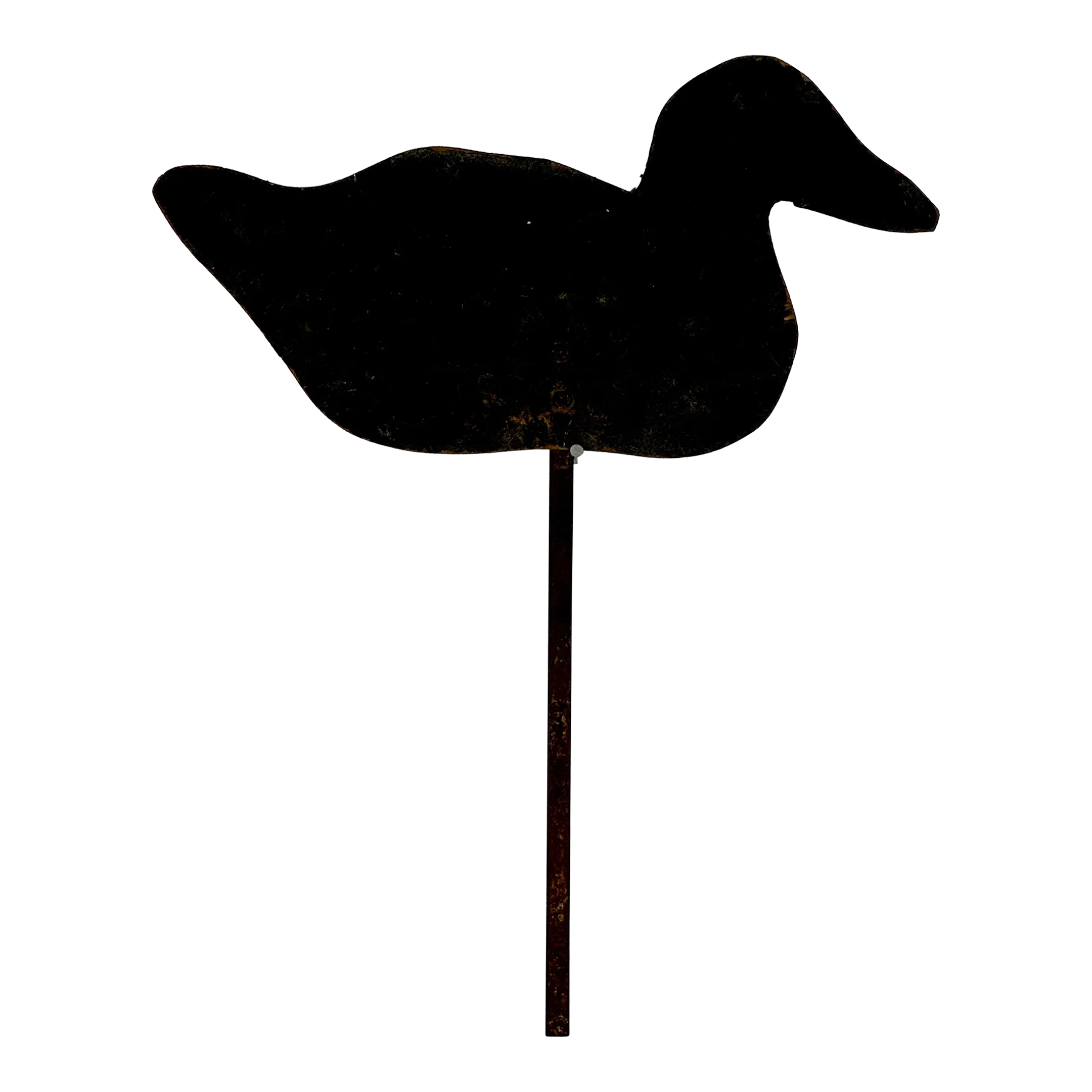 Vintage Hand Made Duck Cardboard Cutout Decoy Sign on Metal Bar | Chairish