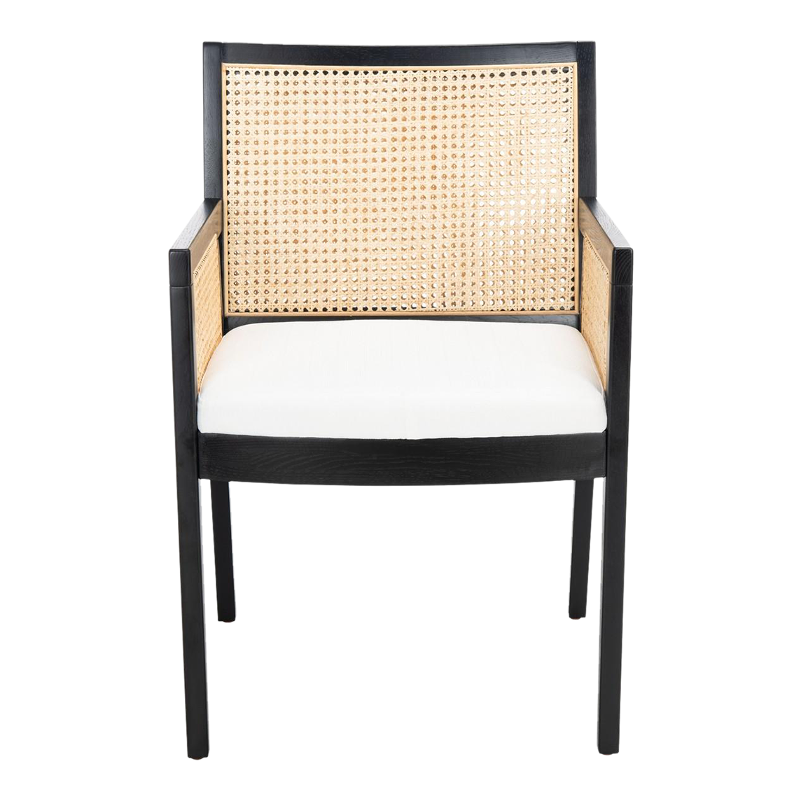 Malik Rattan Dining Chair - Black/Natural | Chairish
