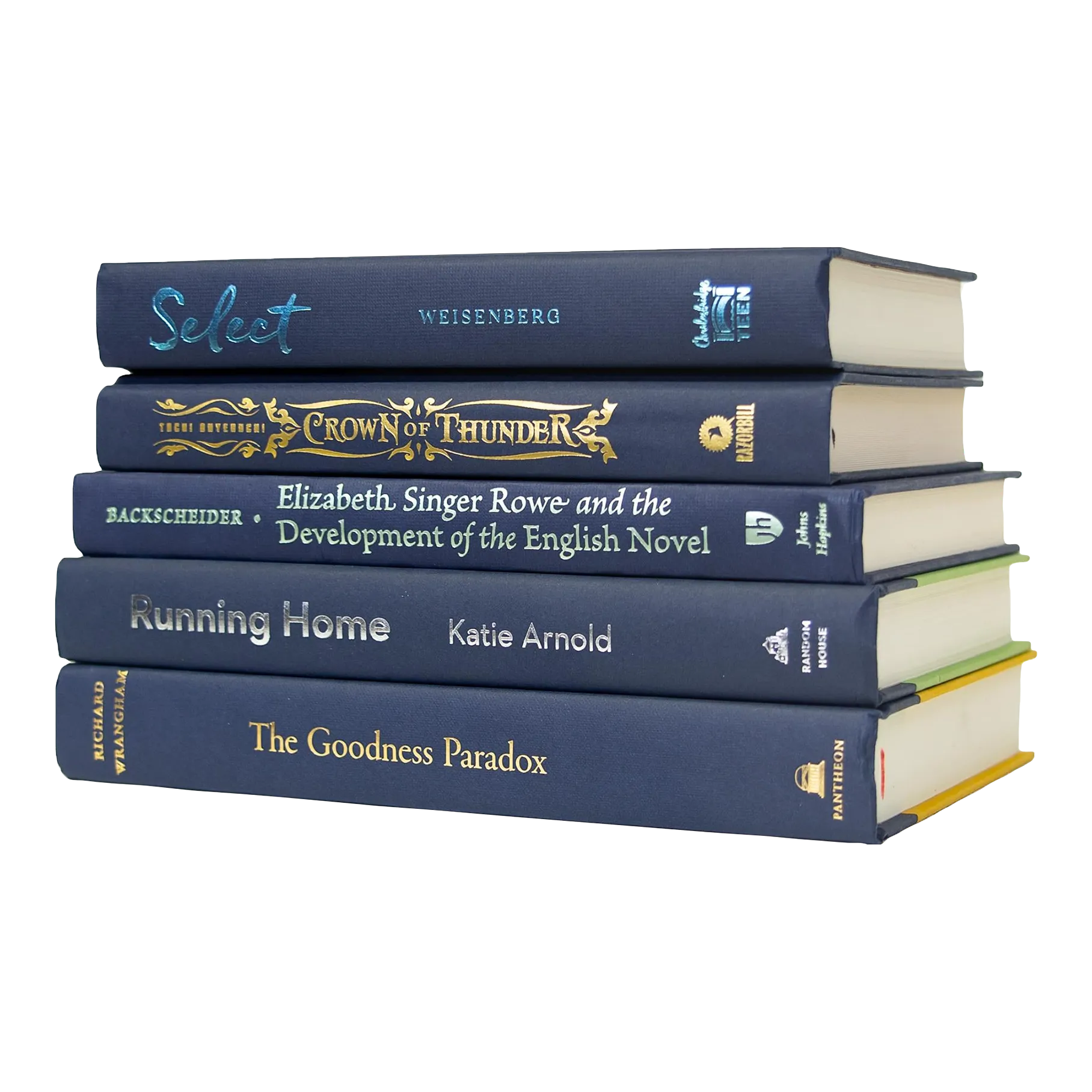 Modern Navy Book Stack, S/5 | Chairish