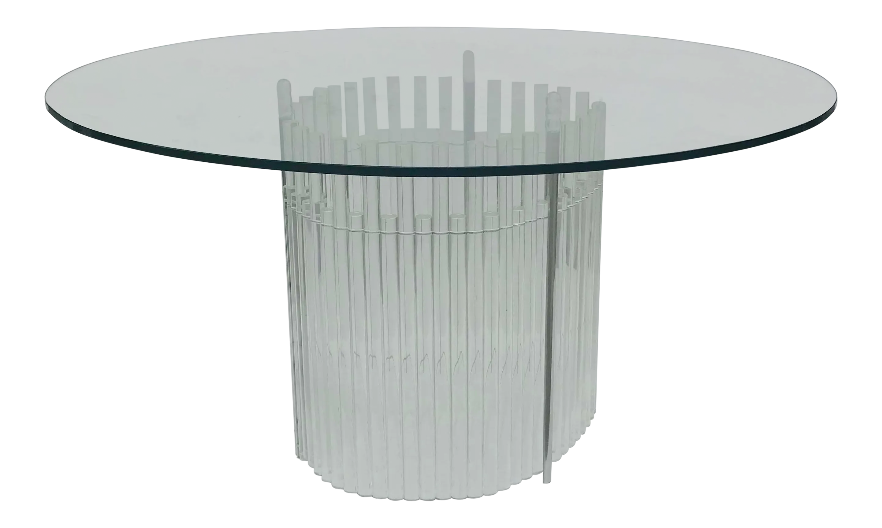 1980s Round Lucite Pedestal Dining Room Table | Chairish