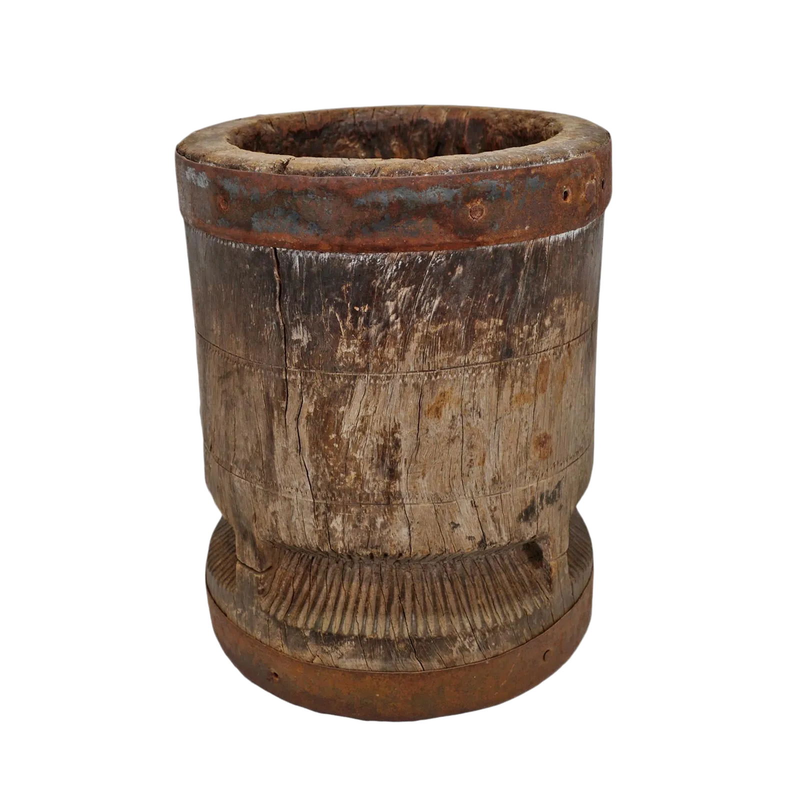 1920s Old India Wood Pestle Pot | Chairish