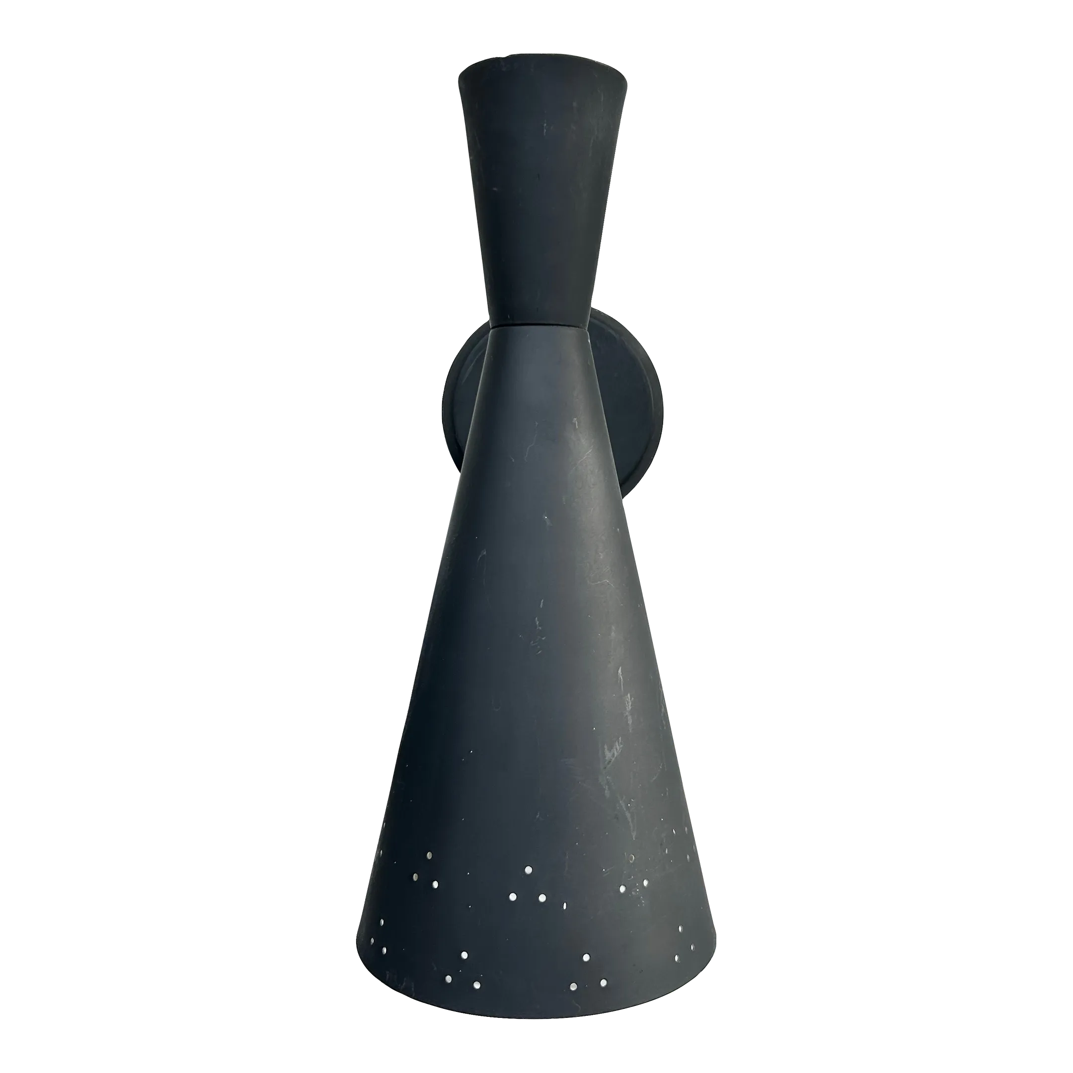 Mid 20th Century Black Double Cone Hourglass Sconce Light Fixture ...