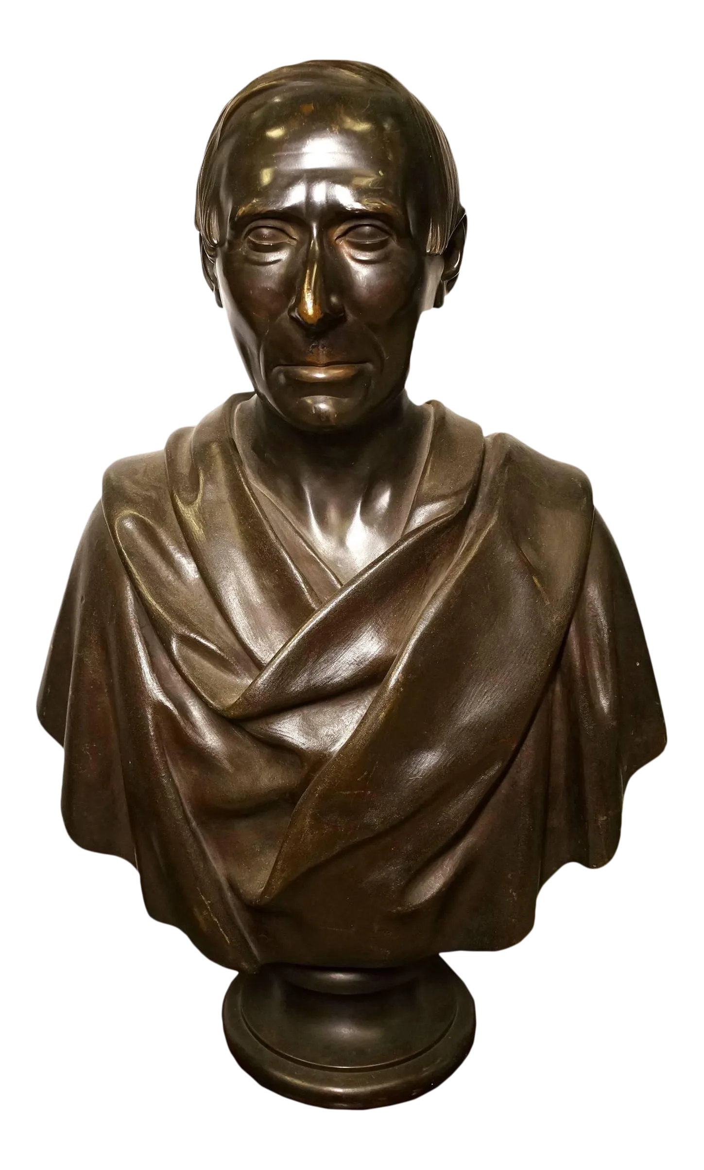 Fine Patinated Bronze Bust of a Roman or Greek Nobleman | Chairish