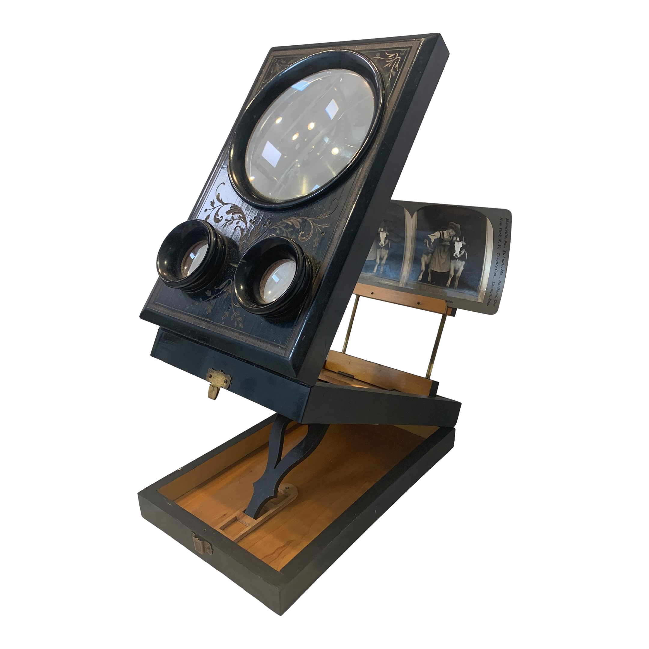 19th Century Folding Optic Stereo Viewer Stereoscope Graphoscope | Chairish