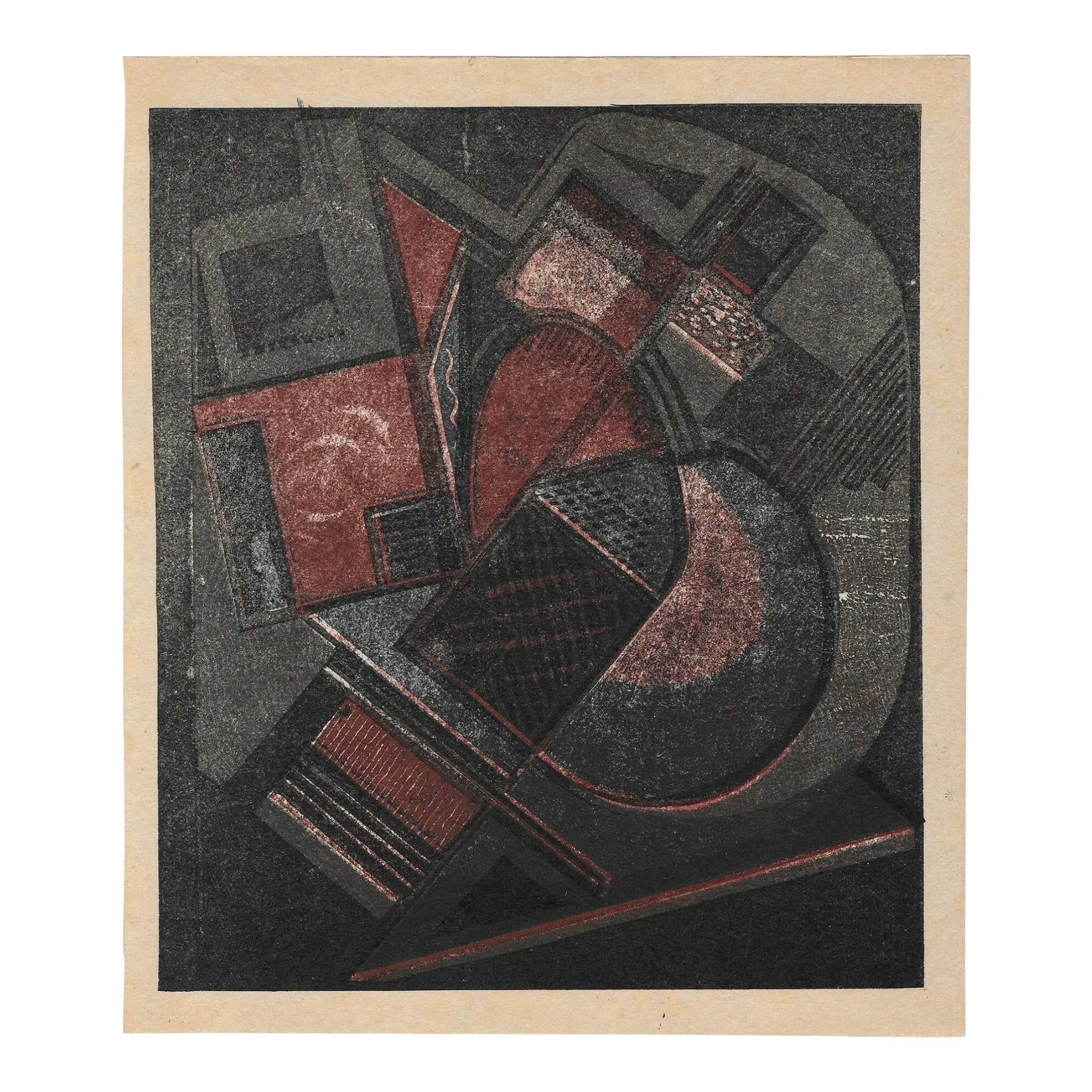 1939 Charles Smith Abstraction Woodcut | Chairish