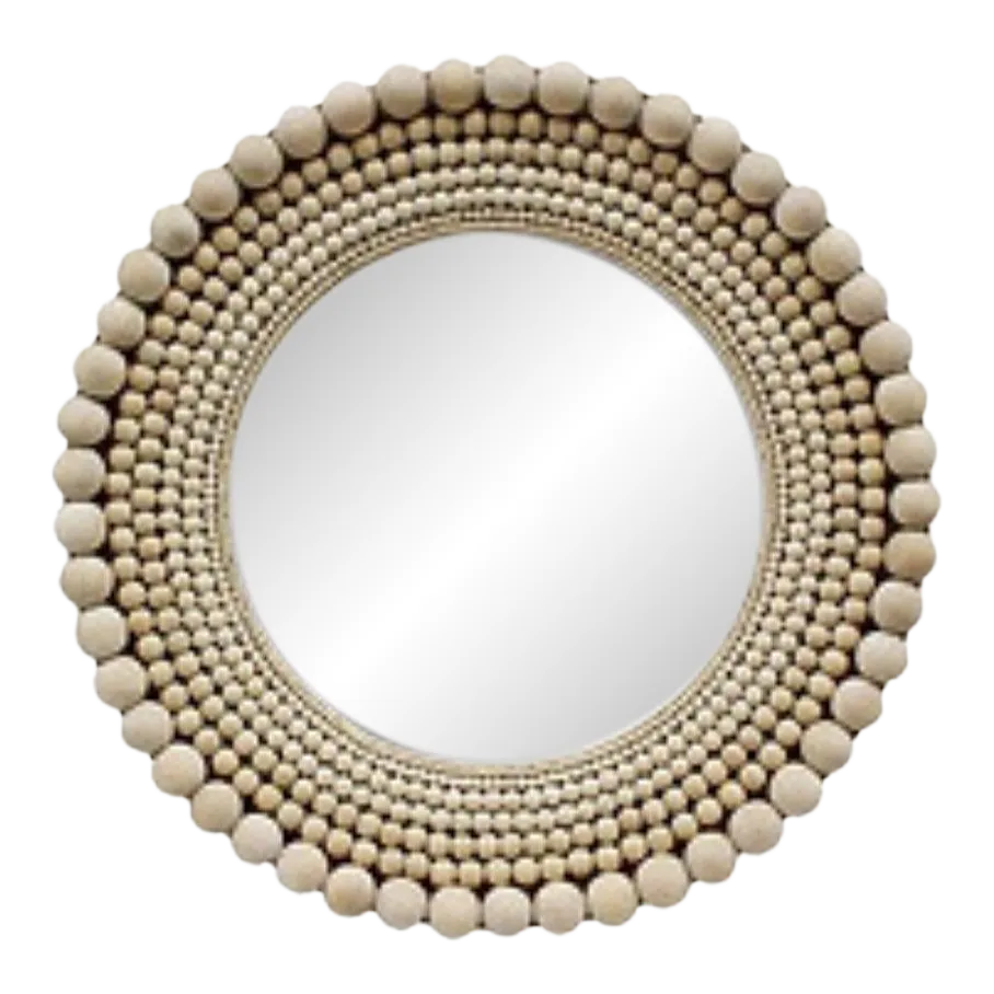 Biji Round Mirror Natural | Chairish