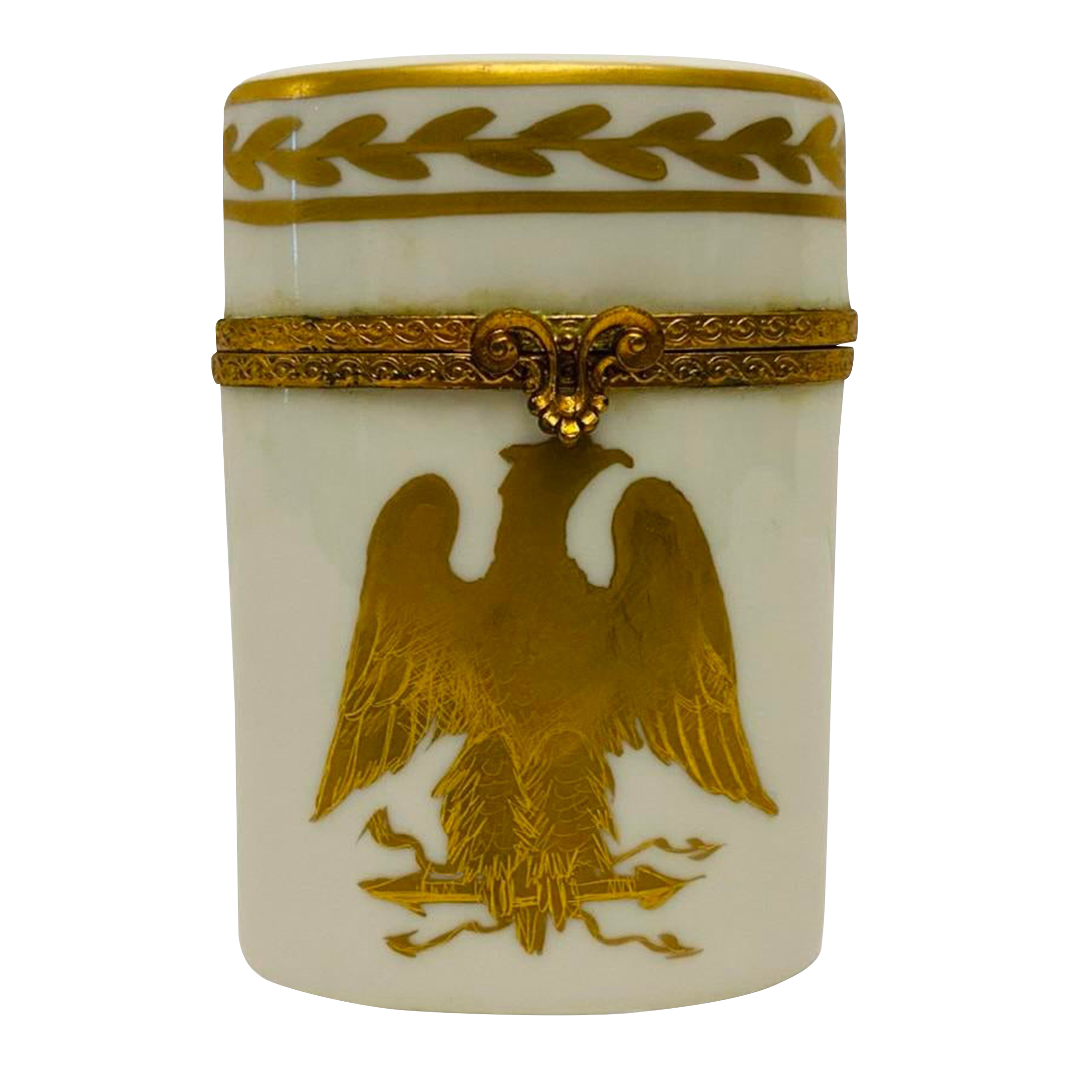Vintage Limoges France Napoleonic Imperial Eagle Porcelain Lidded Box ...