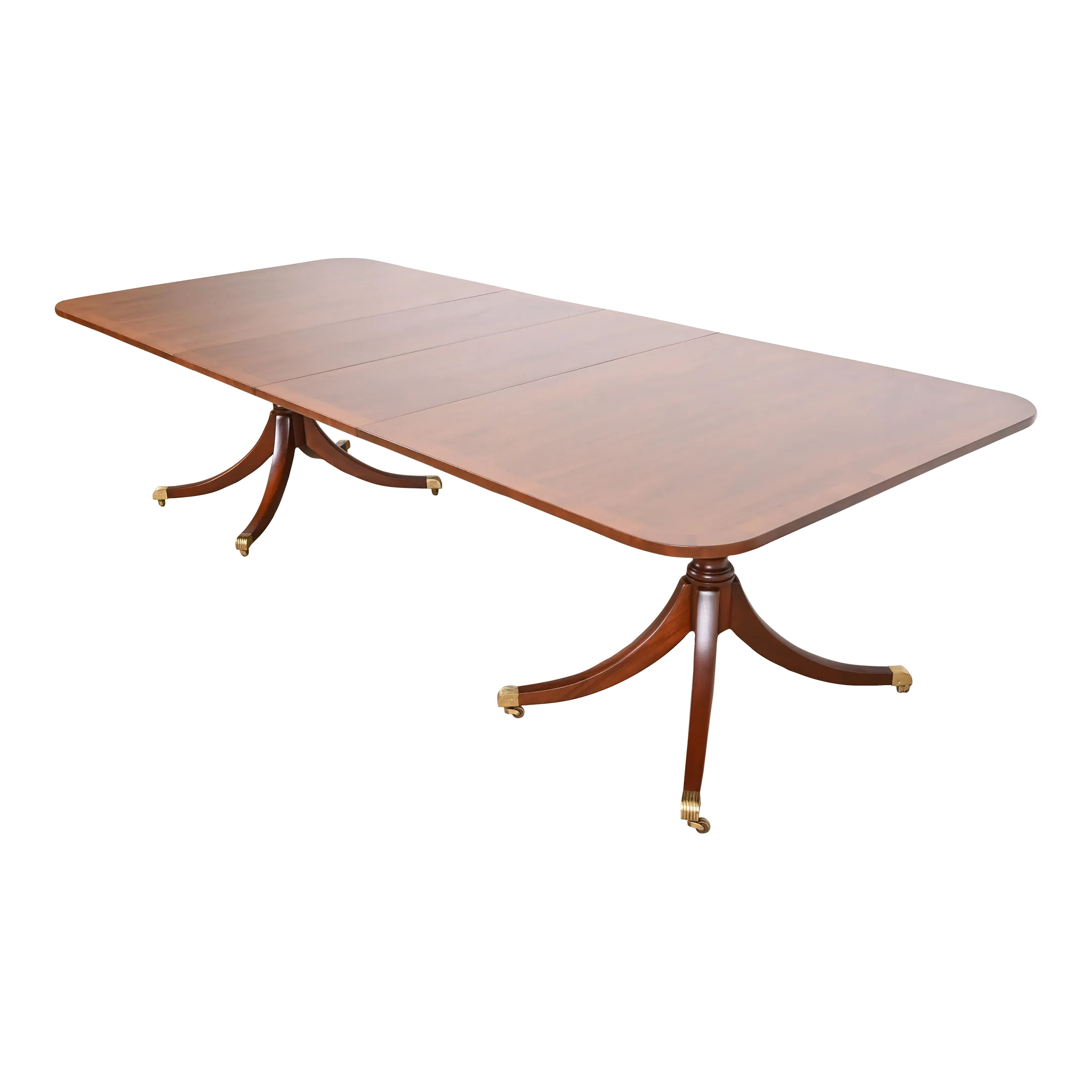 Kittinger Georgian Banded Mahogany Double Pedestal Extension Dining ...