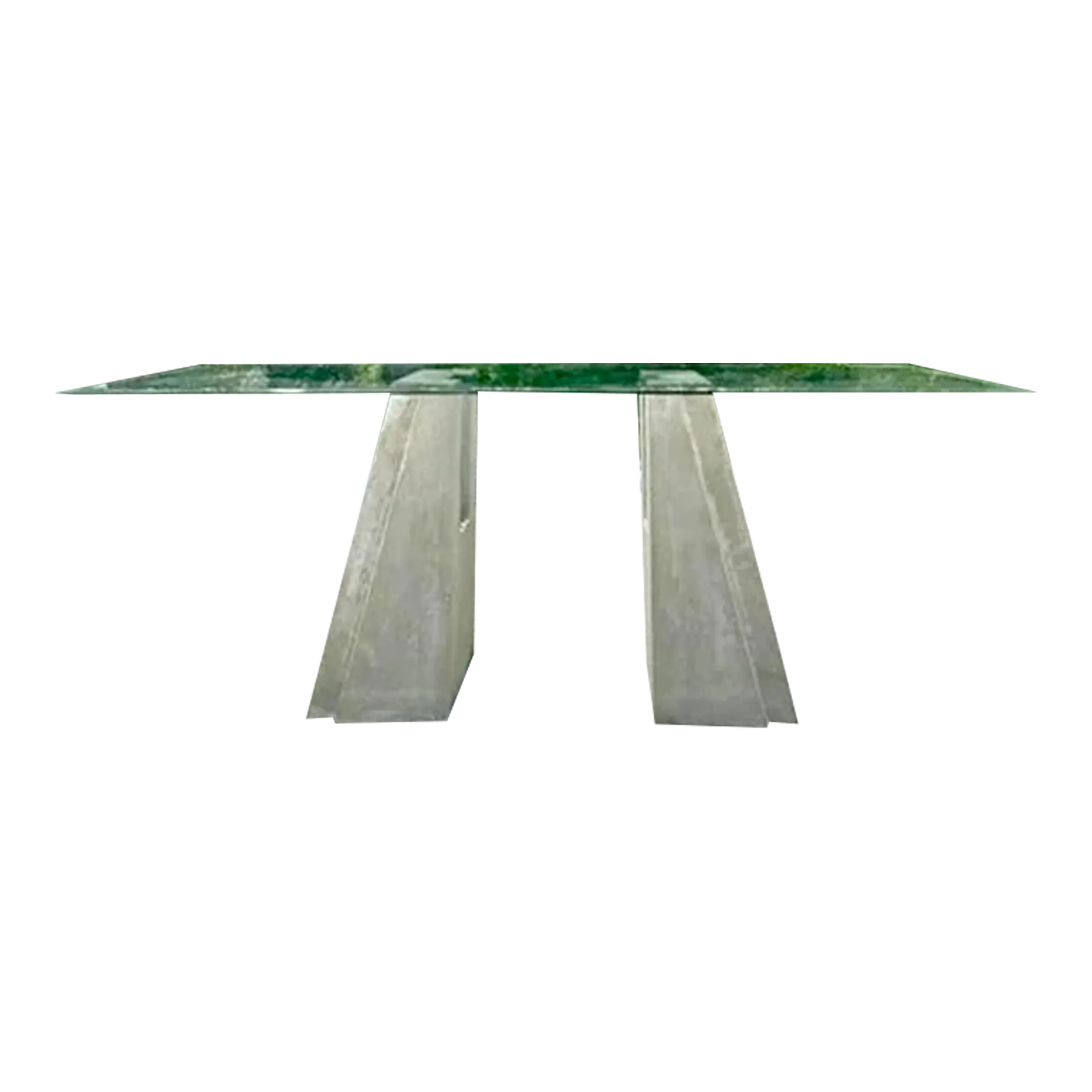 Vintage Boho Cast Concrete Dining Table | Chairish