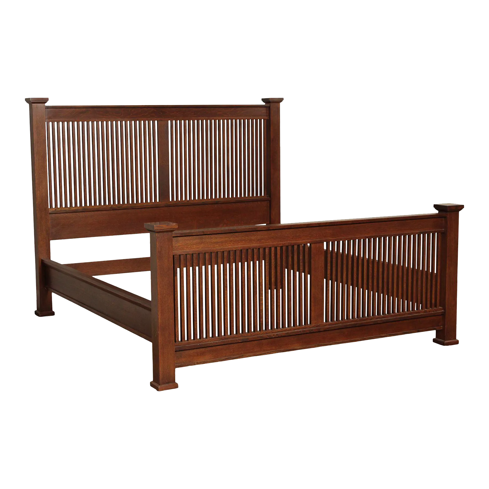 Stickley Mission Collection King Size Oak Prairie Bed | Chairish