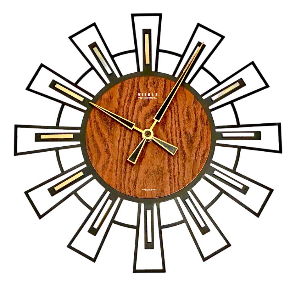 Mid-Century Brass Wall Clock from Weimar, 1970s | Chairish