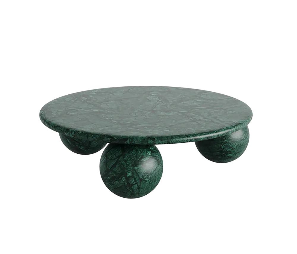 Globe Marble Lux Coffee Table - 3 Sphere Block Base | Chairish