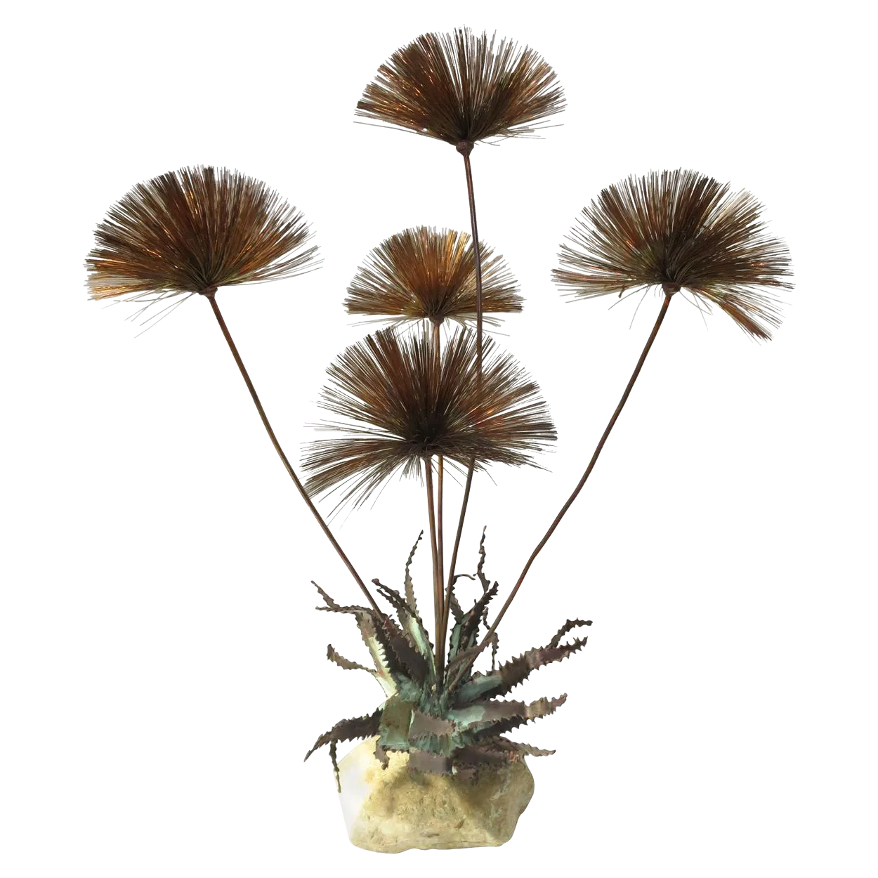 1960s Copper and Stone Tabletop Sculpture by Steck | Chairish