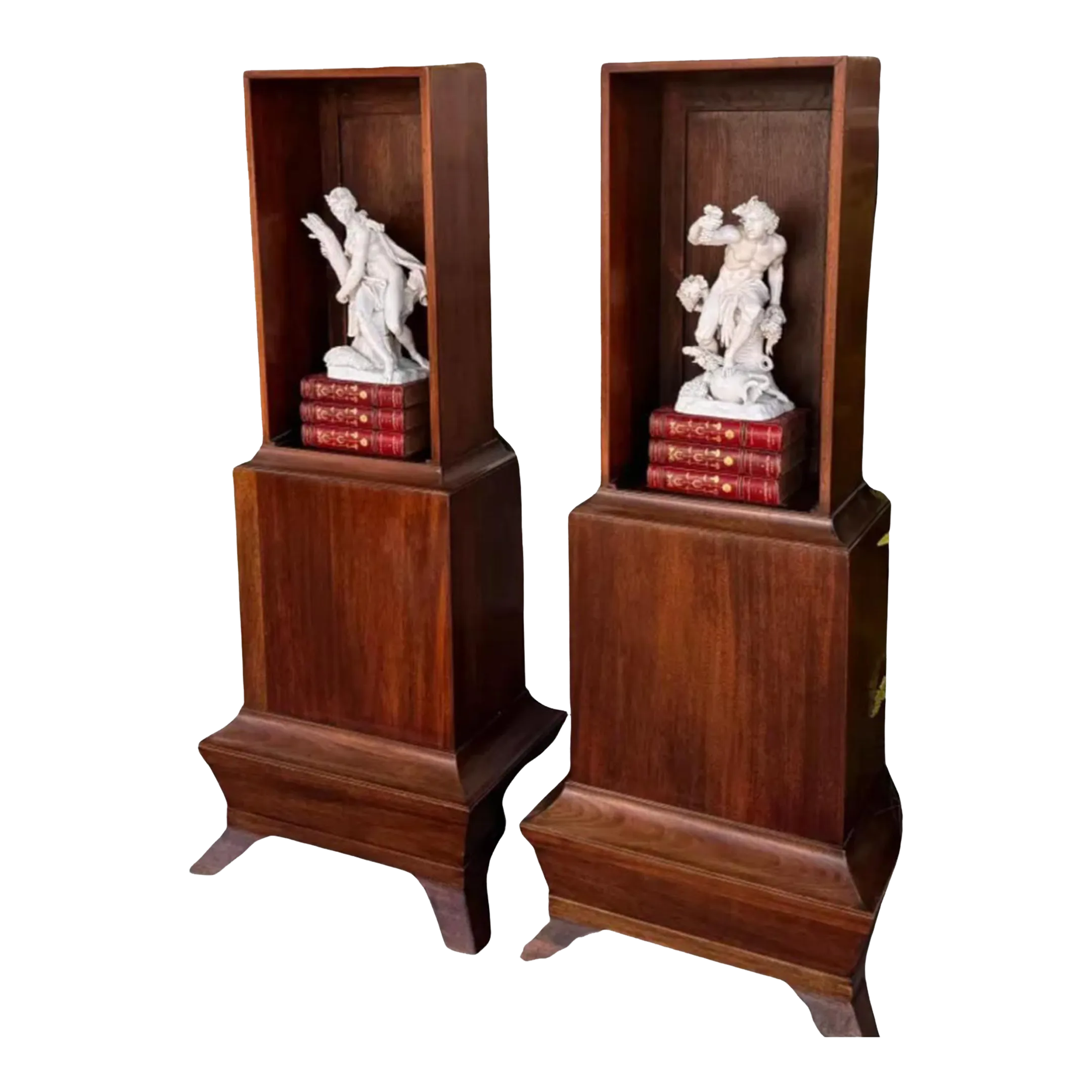 Pair of Burton-Ching Biedermeier Style Reliquary Pedestal Display ...