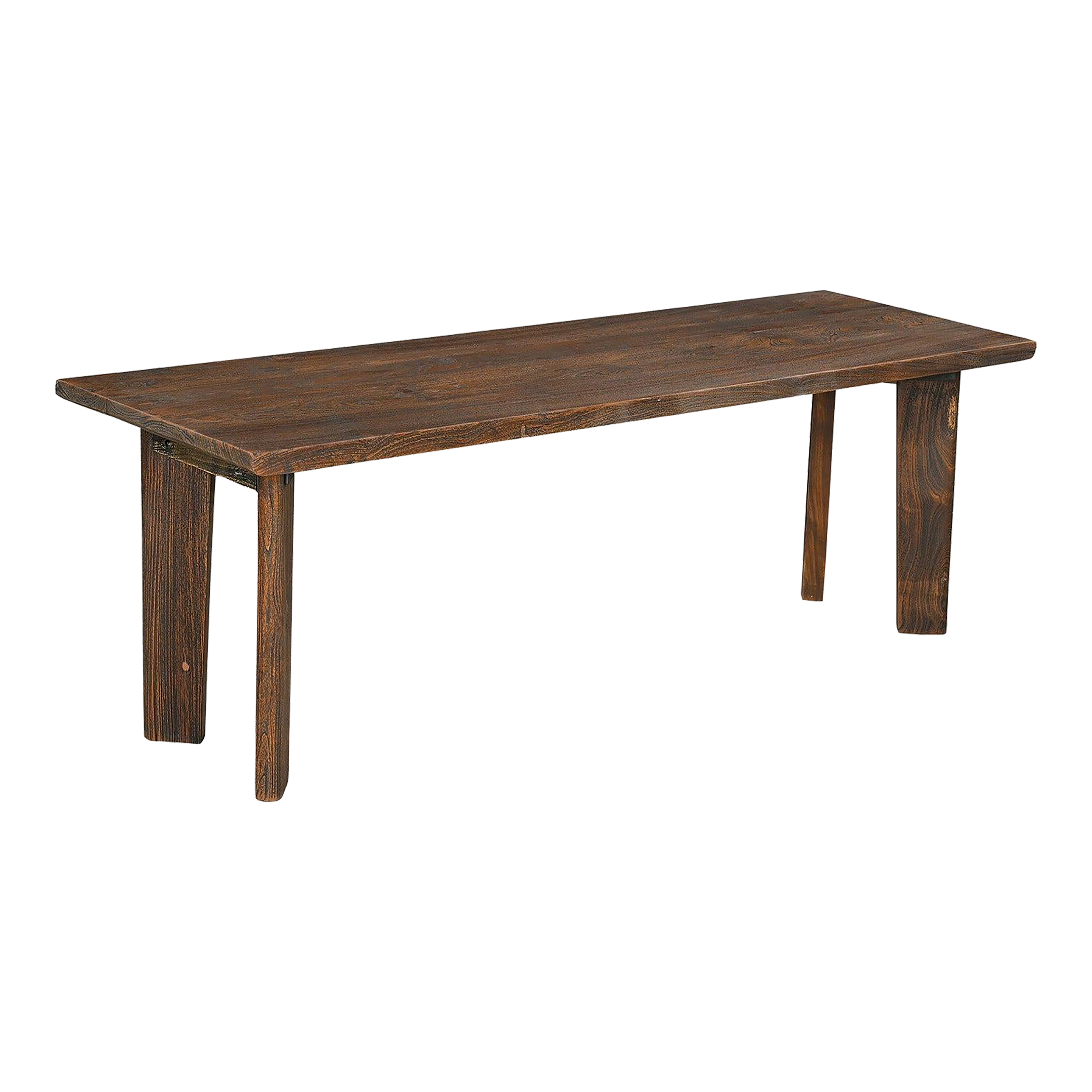 1990s Rustic Modern Solid Wood Long Bench | Chairish
