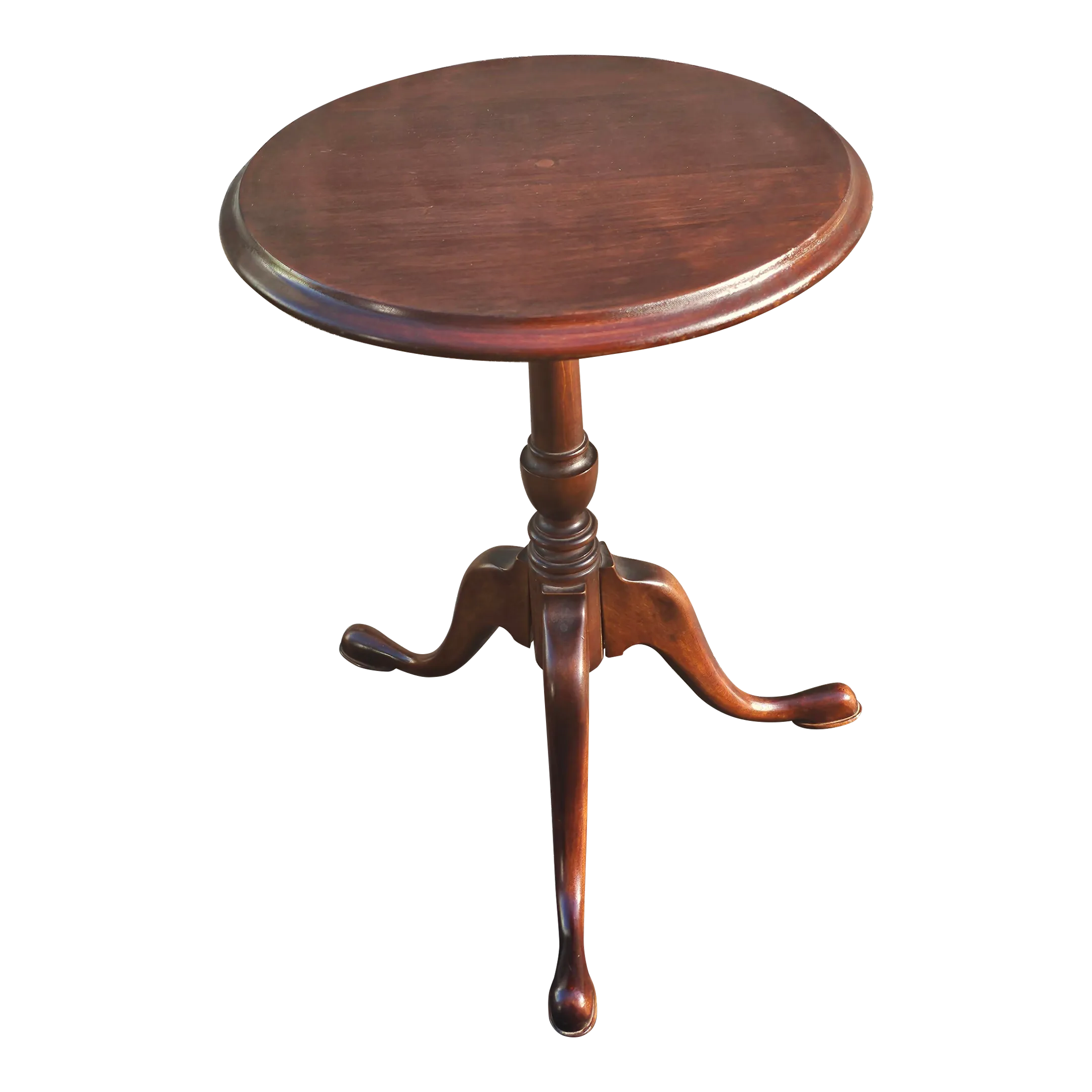 Early 20th Century Solid Cherry Pedestal Tripod Candle Stand With Snake ...