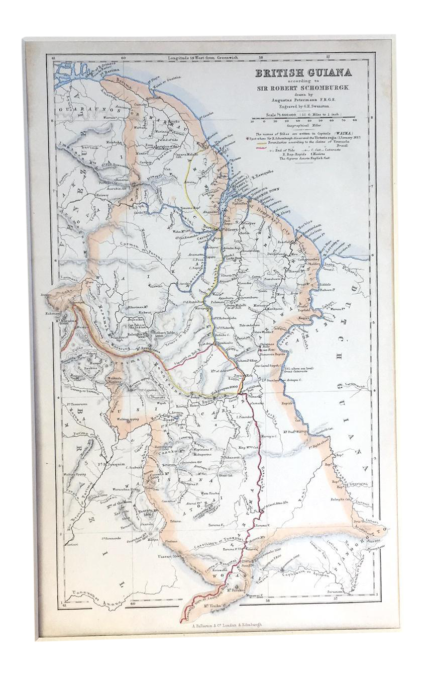Antique 1840 Hand-Colored Map of British Guiana | Chairish