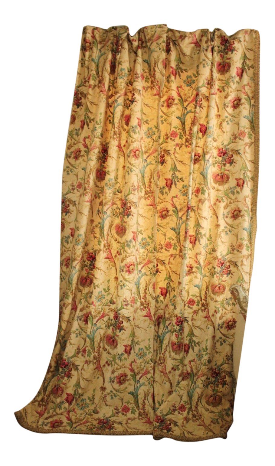 Curtain Antique French Floral Rococo Design W/ Tieback Chateau Tall ...