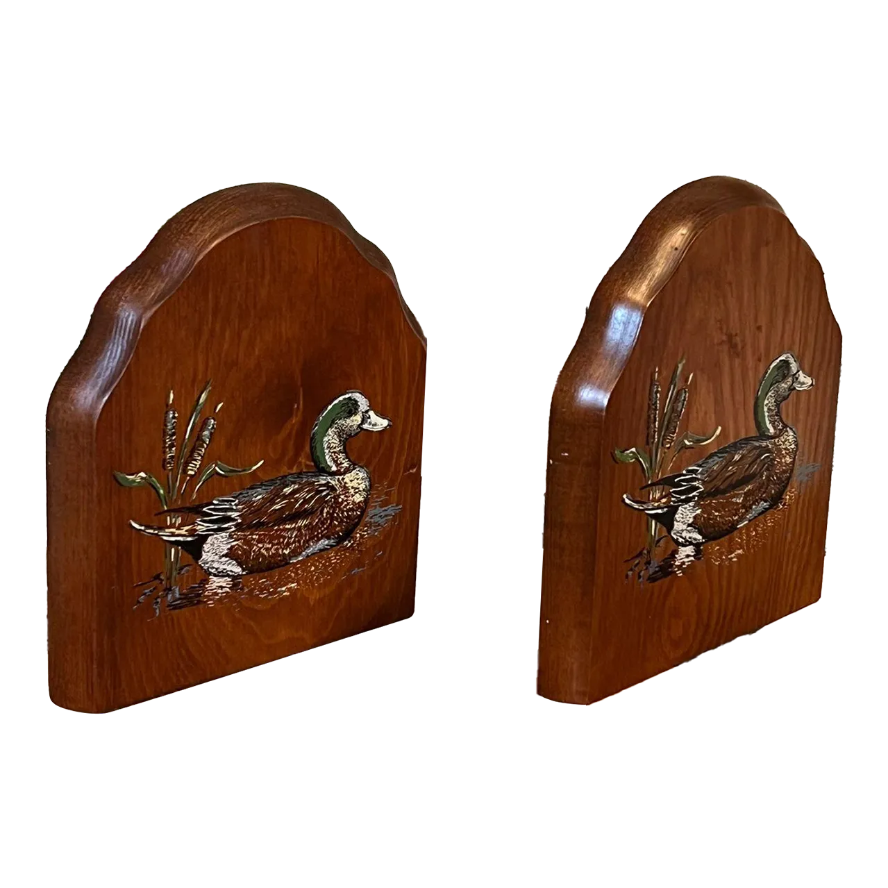 Vintage Handpainted Duck Motif Bookends- a Pair | Chairish