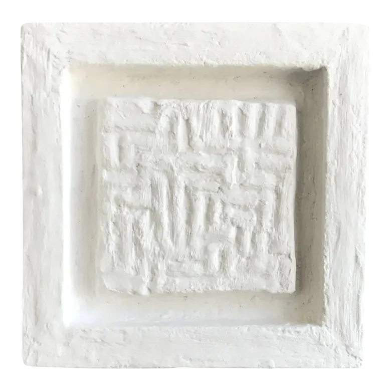 Contemporary Minimalist Plaster Grid Painting | Chairish