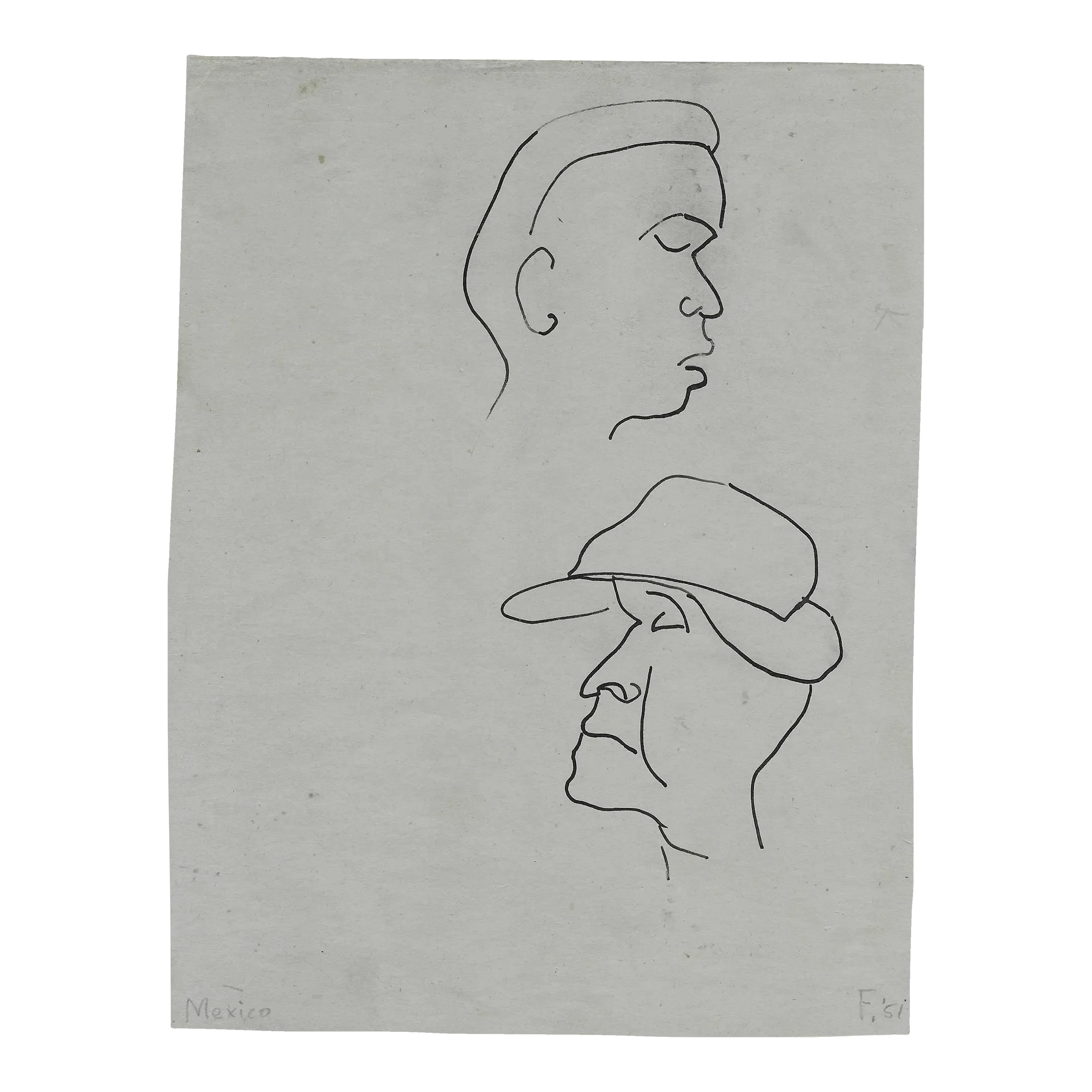 1951 Frank Wallace Portrait Drawing | Chairish