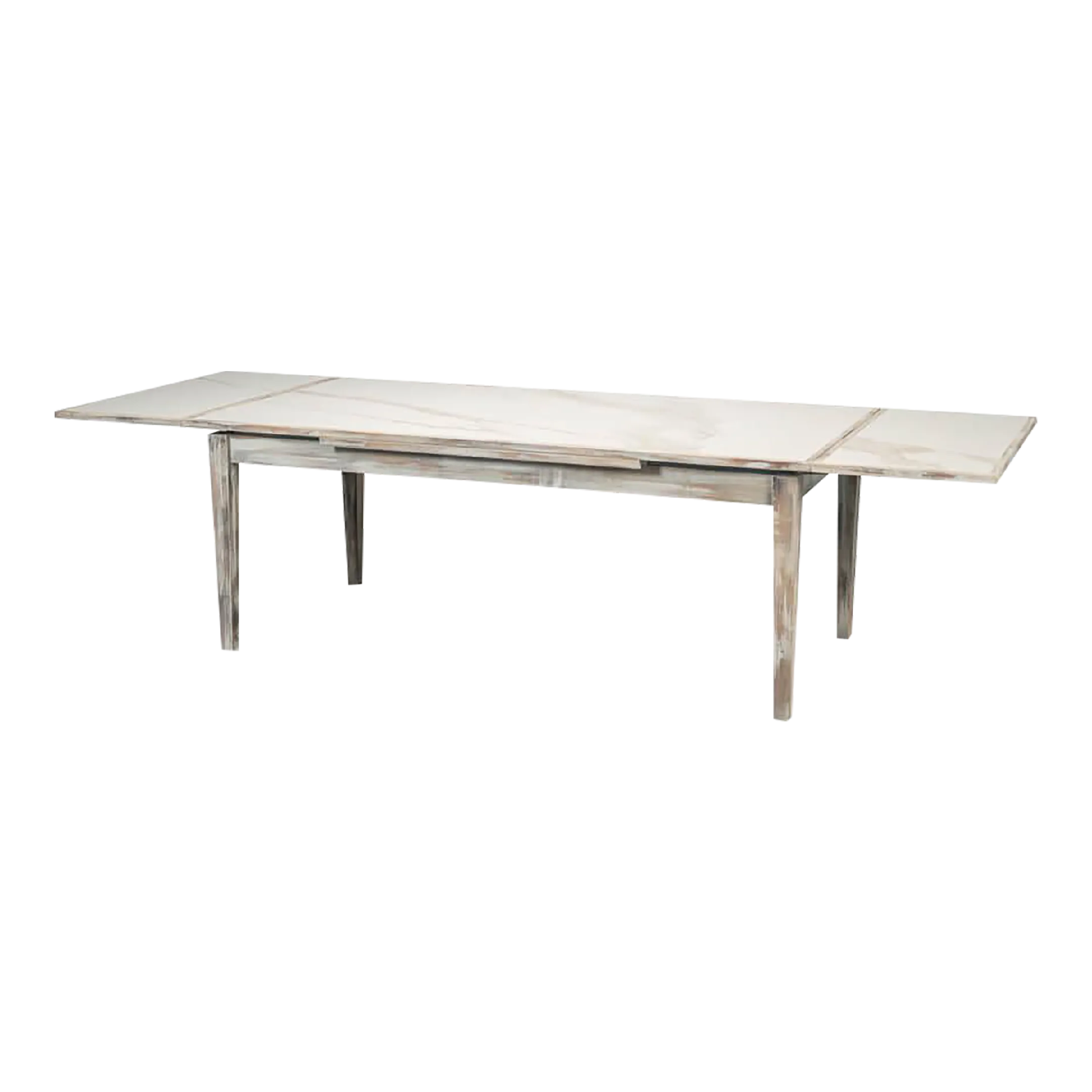 Gray Wash Draw Leaf Table | Chairish