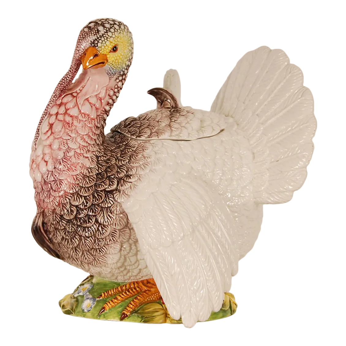 Vintage Italian Ceramic Turkey Animal Figurine Barbotine Hand Crafted ...