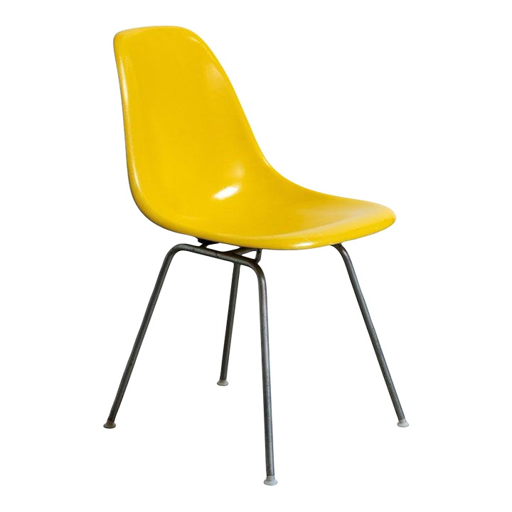 1950s Early Edition Herman Miller Eames Lemon Yellow Fiberglass Shell ...