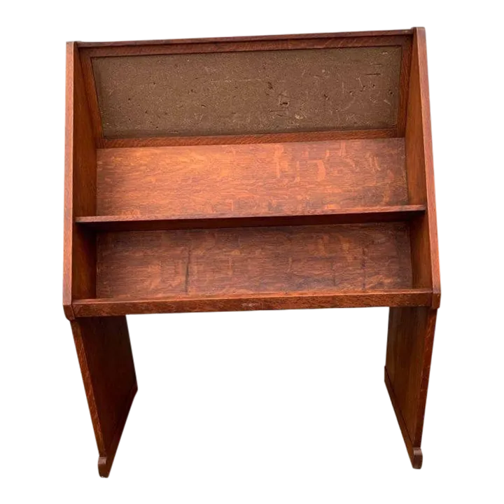Early 20th Century Antique Oak Open Book Display Shelf | Chairish