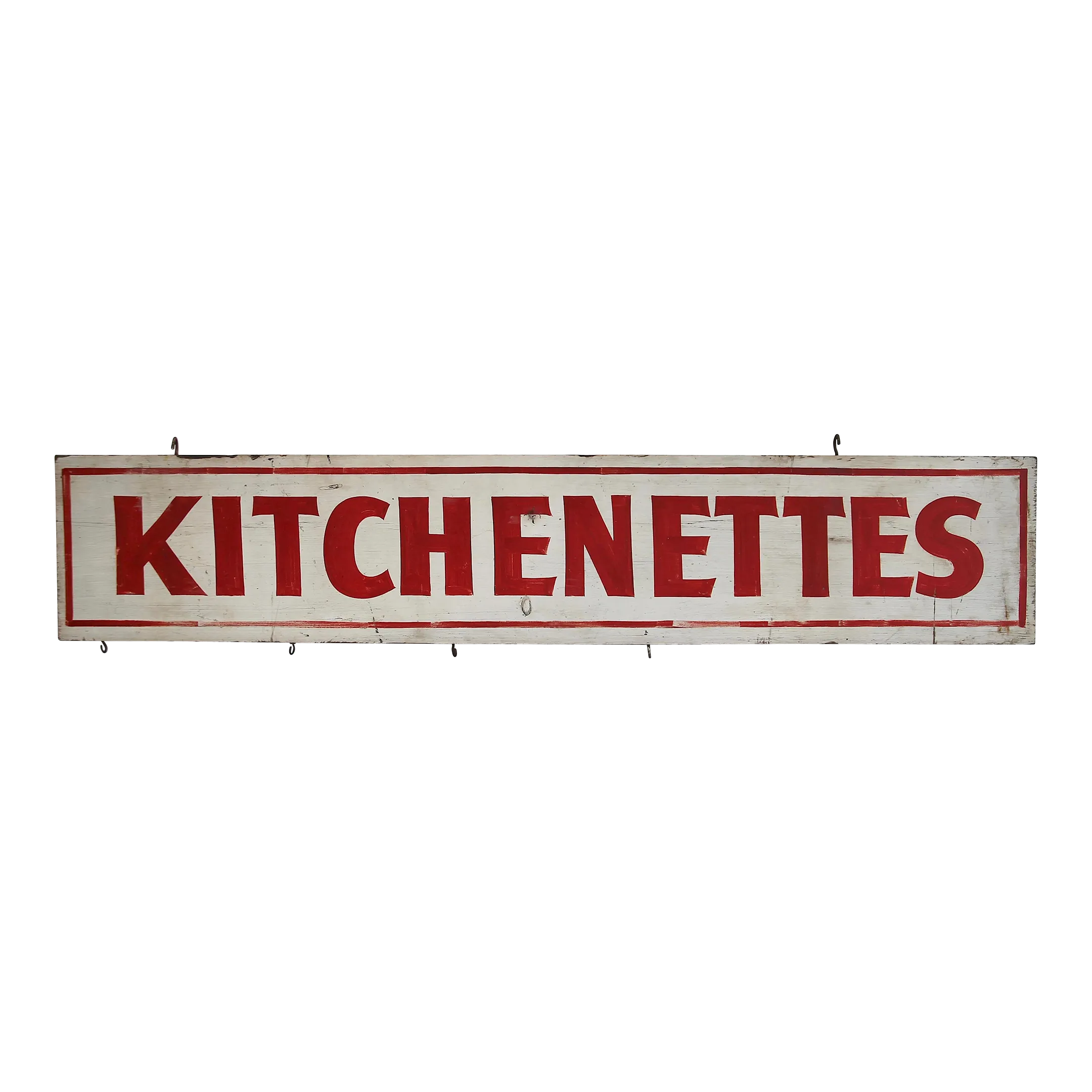 Circa 1940s Hand Lettered Two Sided Kitchenettes Sign | Chairish