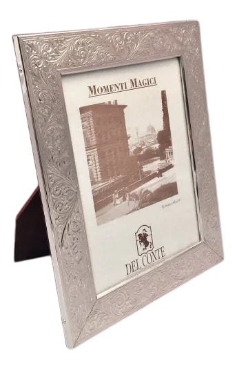 Del Conte Sterling Silver Picture Acanthus Pattern Frame | Chairish