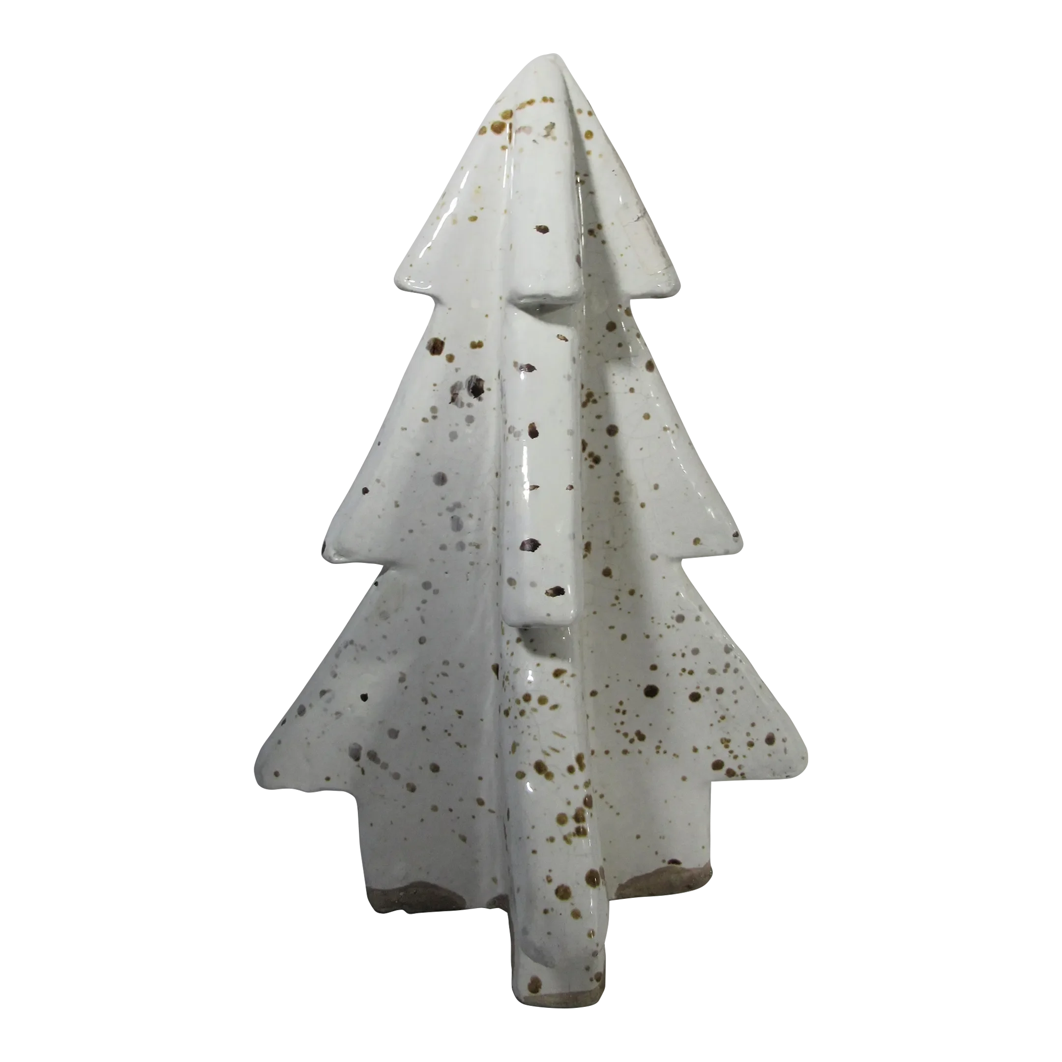 Vintage Pottery Barn Holiday Speckled Christmas Tree Fired Terracotta ...