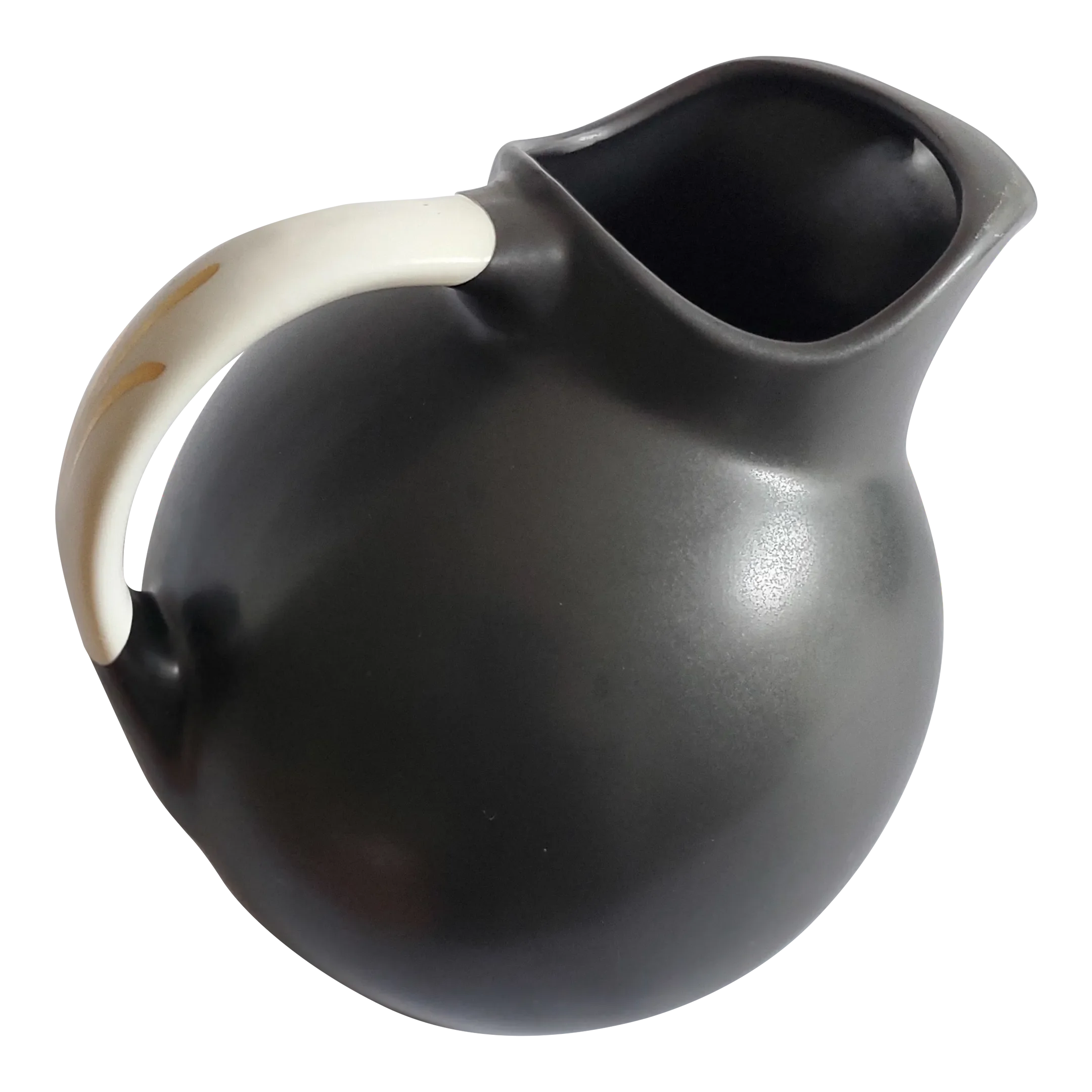 1950s Mid-Century Modern Hall Matt Black Pitcher | Chairish