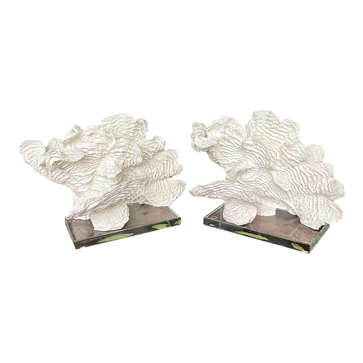 Contemporary Coastal Decorative Ocean Reef Faux Coral Objects- Set of 2 ...