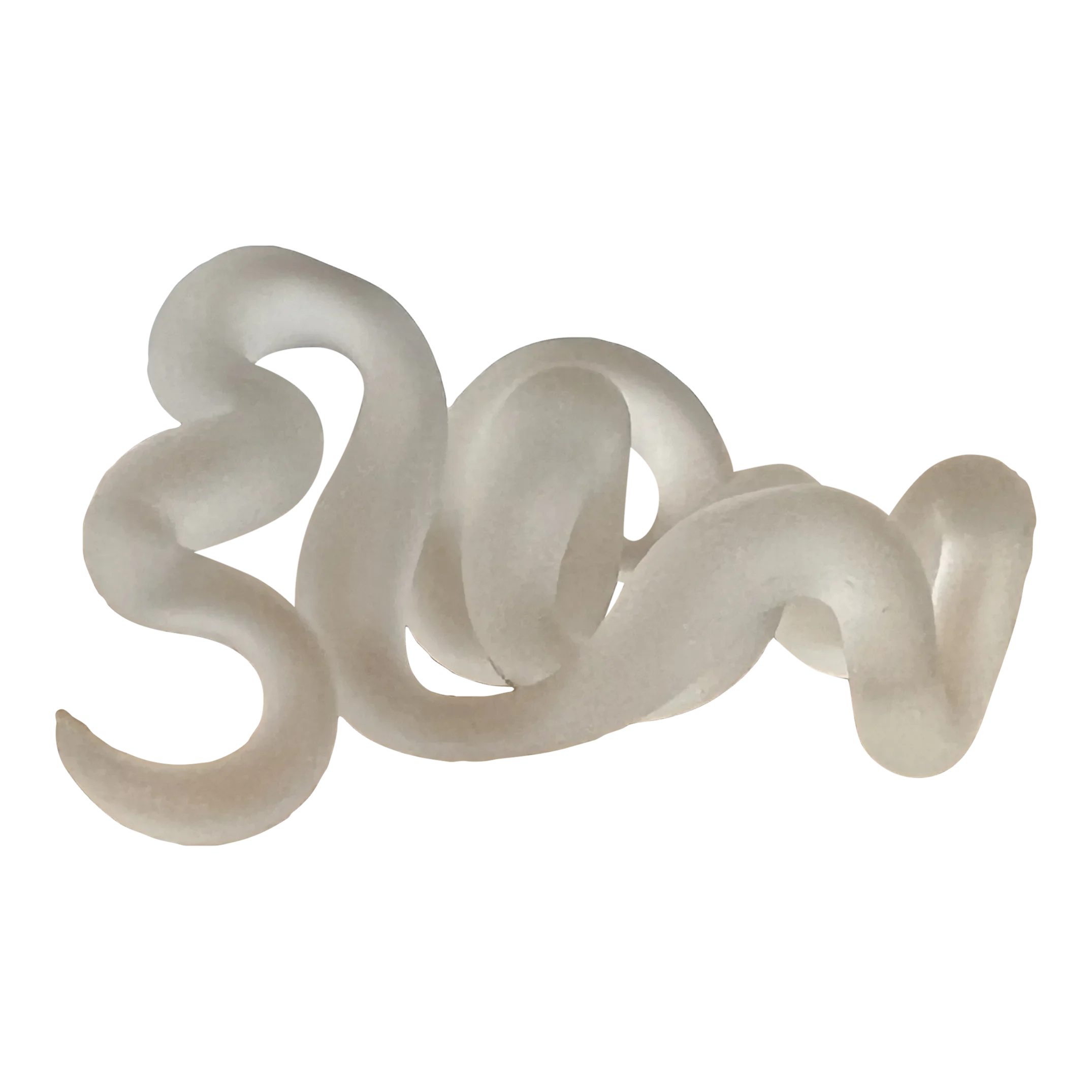 Mid-Century Sculptural Frosted Glass Paperweight / Object d'Art by ...