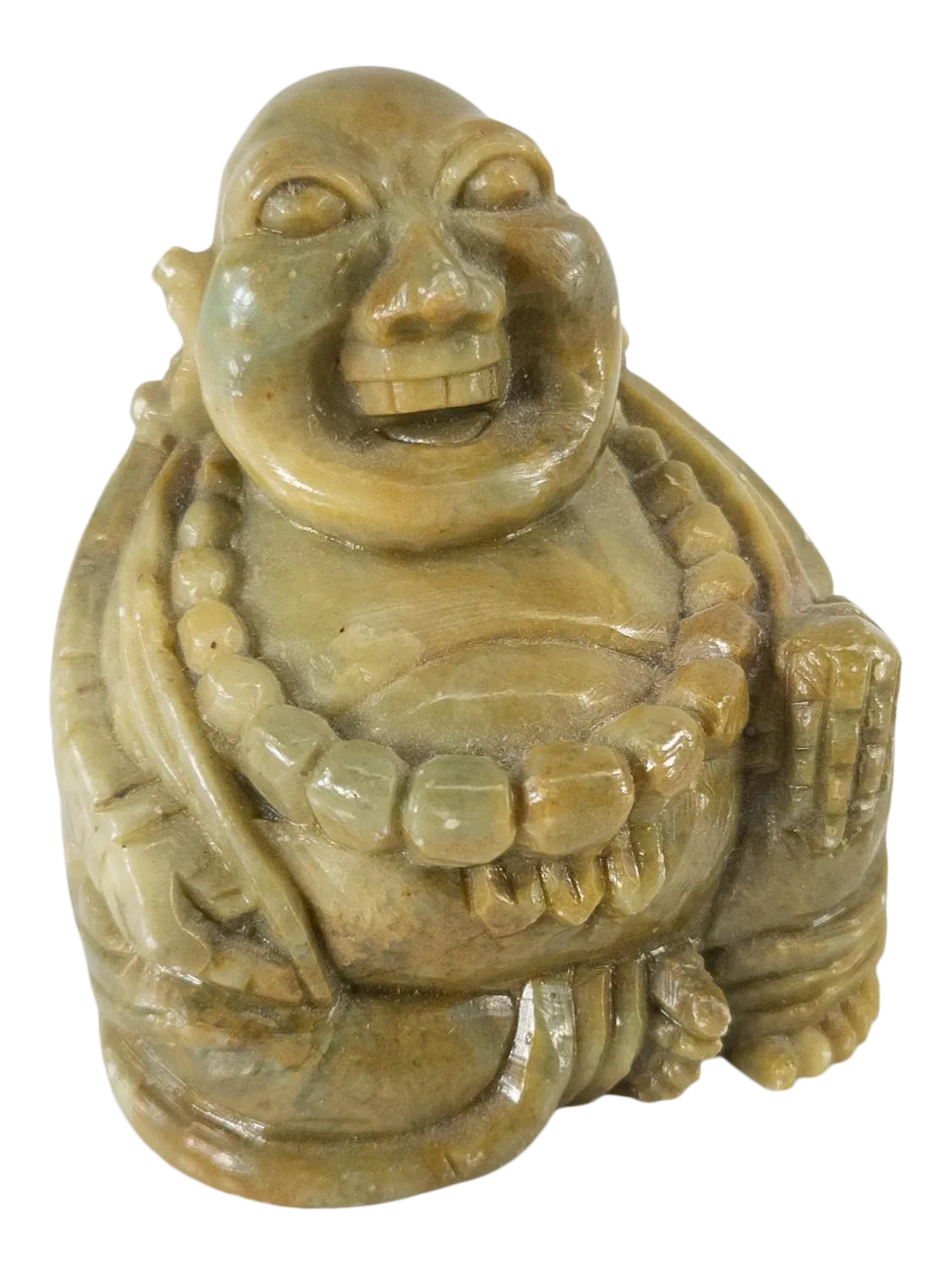 1980s Chinese Carved Soapstone Laughing Buddha | Chairish