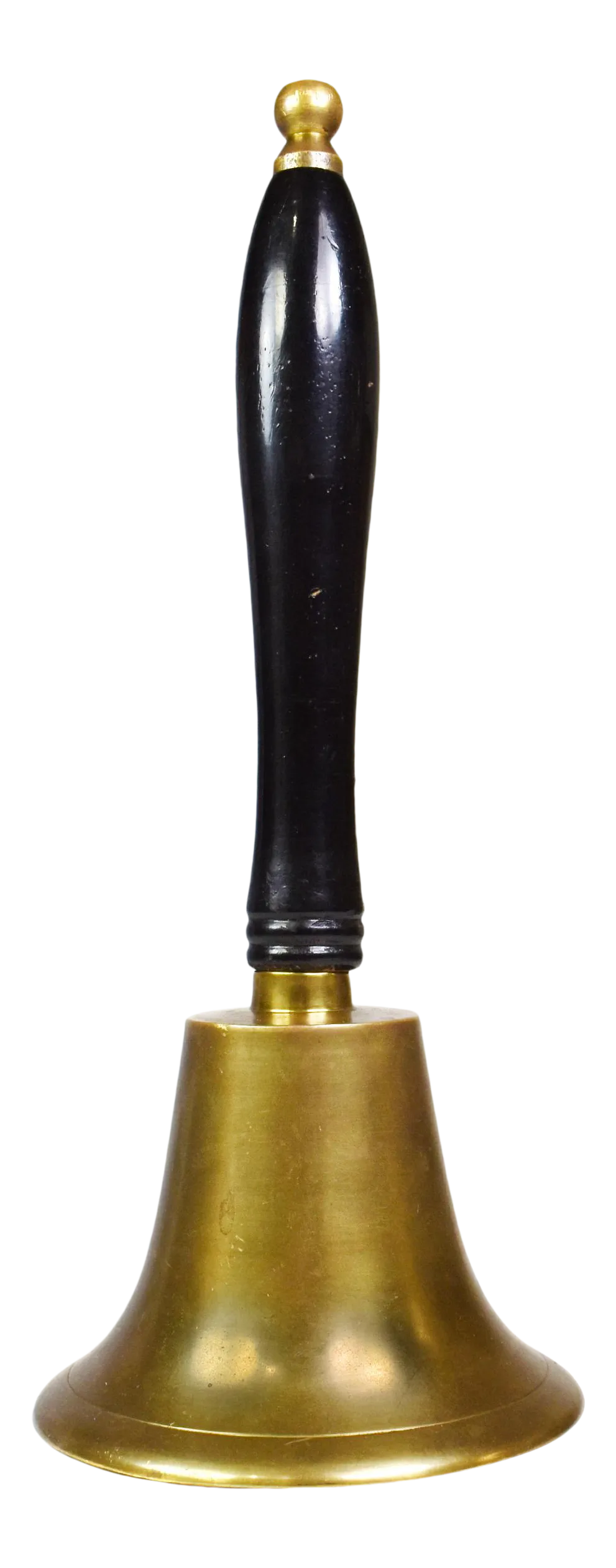 Vintage Tall Brass Church School Teacher Bell With Wooden Handle | Chairish