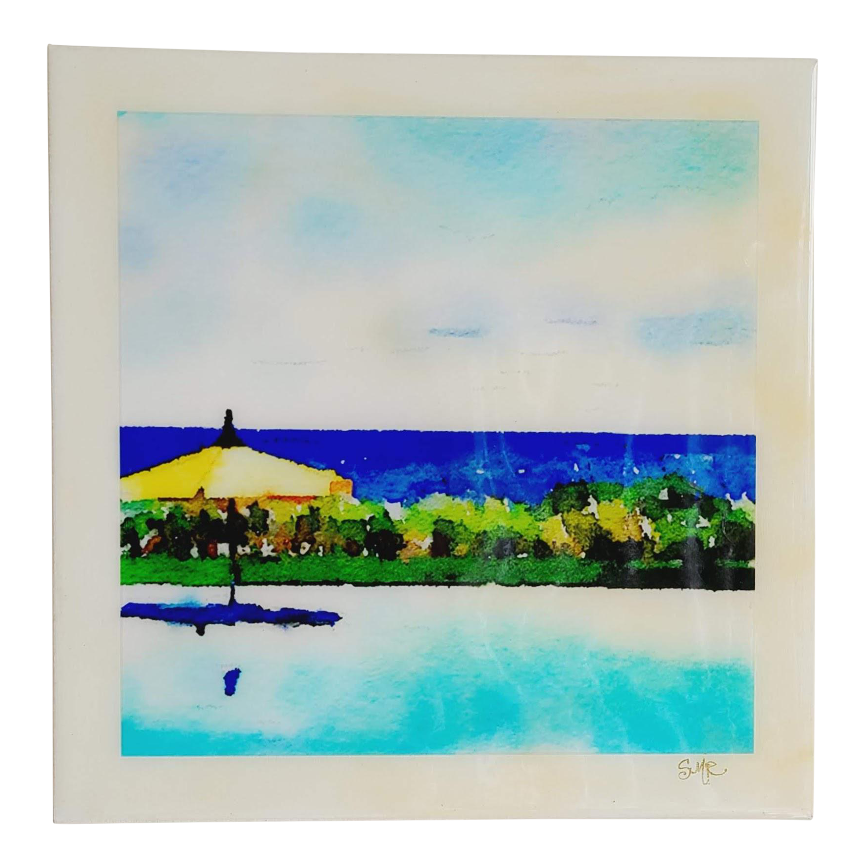 Seascape - Infinity Pool - Swimming Pool Art - Digital Watercolor Print ...