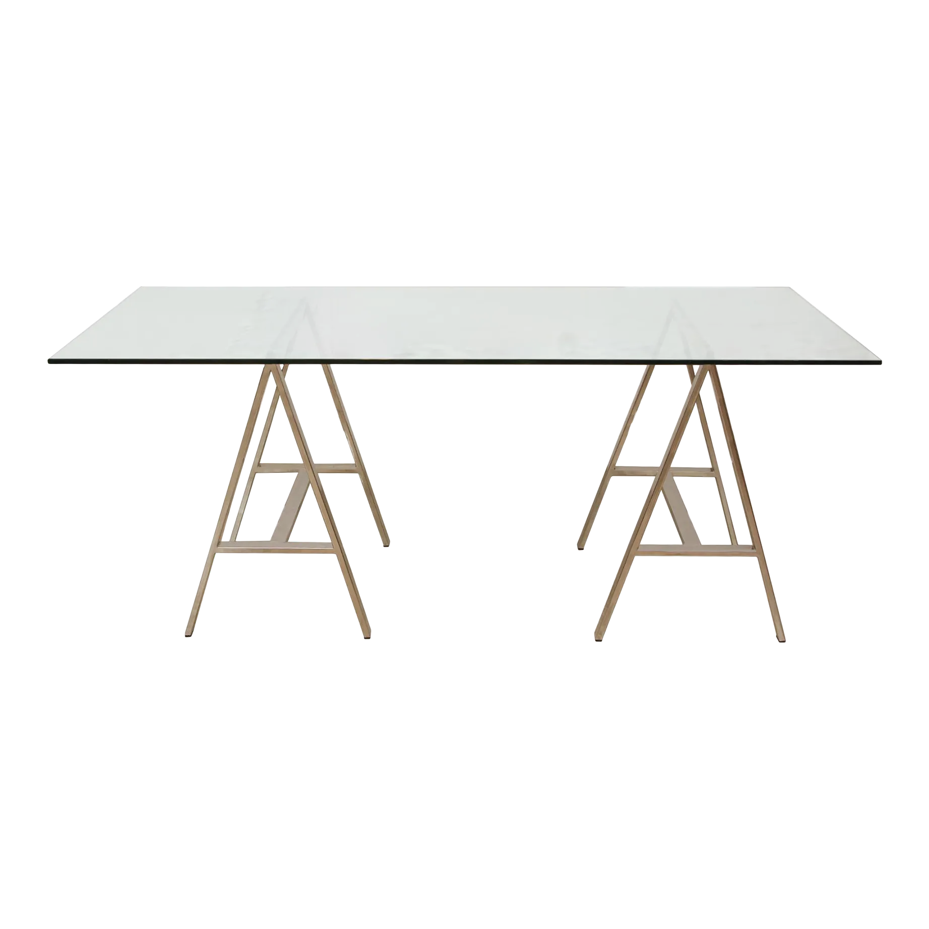 Milo Baughman Style Chrome & Glass A-Frame Table | Chairish