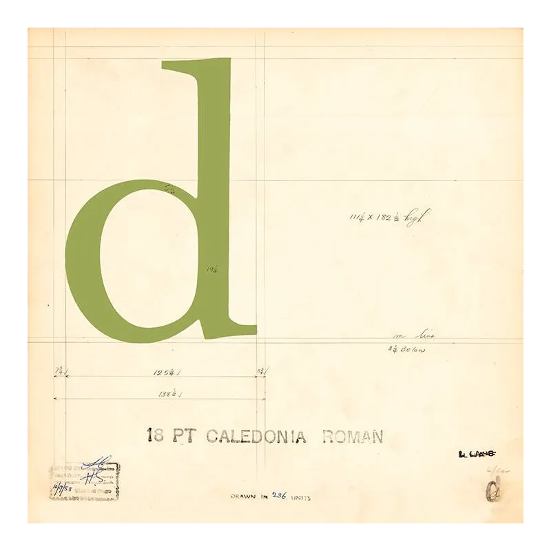 Vintage Mechanical Prints of Roman & Italic Fonts - Set of 2 | Chairish