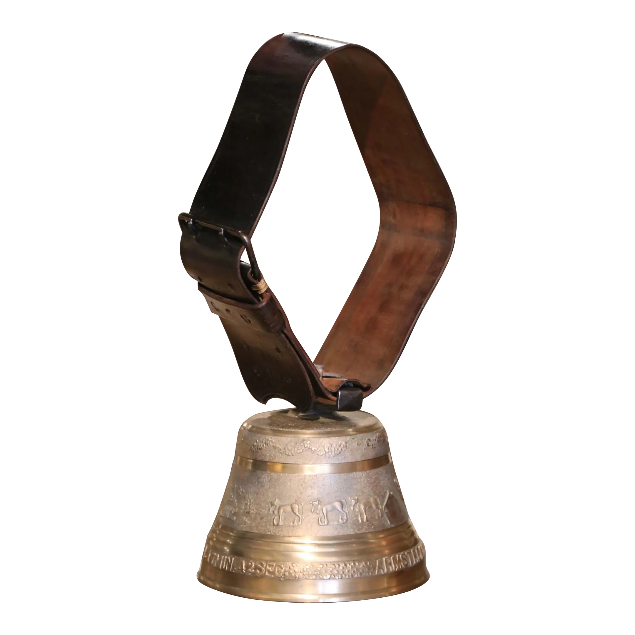 Mid-Century Swiss Bronze Cow Bell Historical Memorabilia "First Men on ...