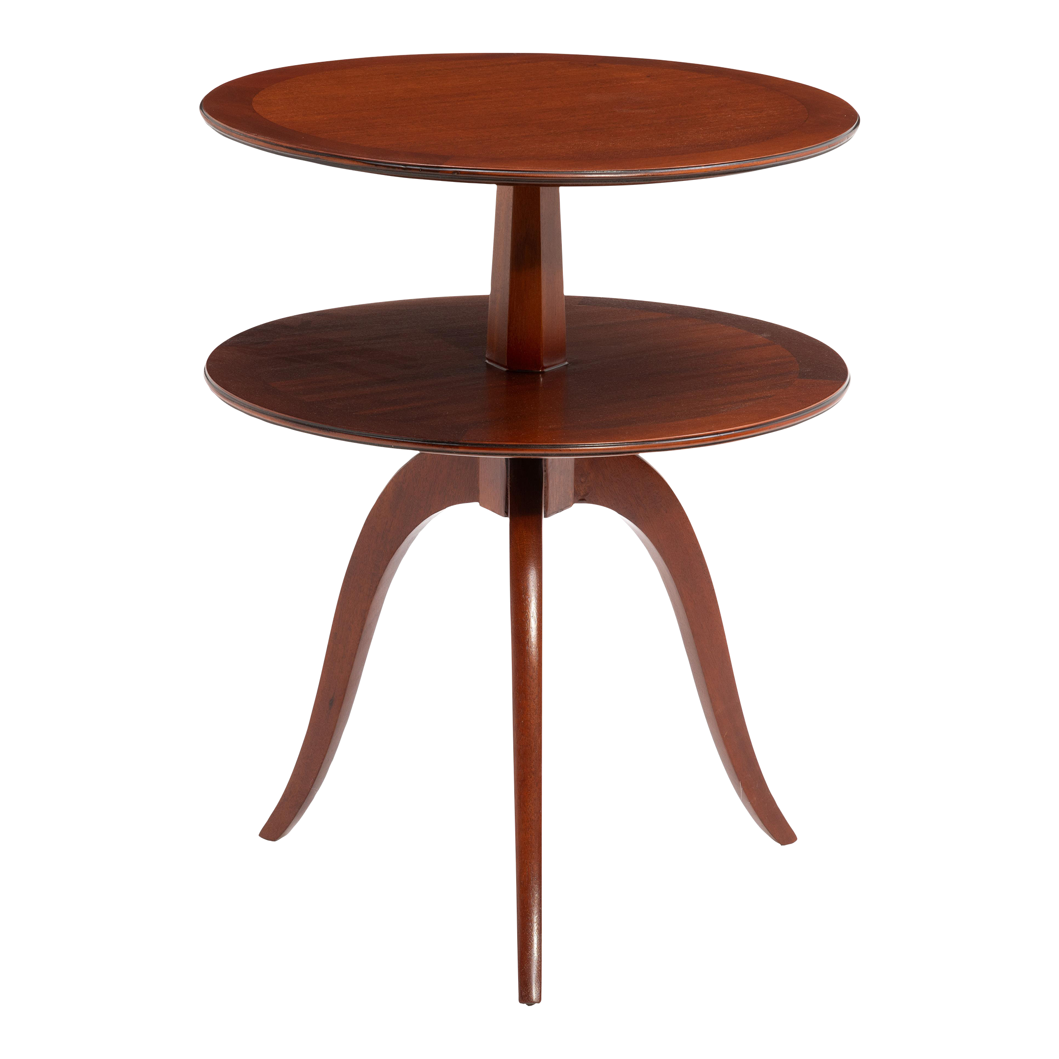 Edward Wormley Dunbar Two Tiered Round Mahogany Side Table | Chairish