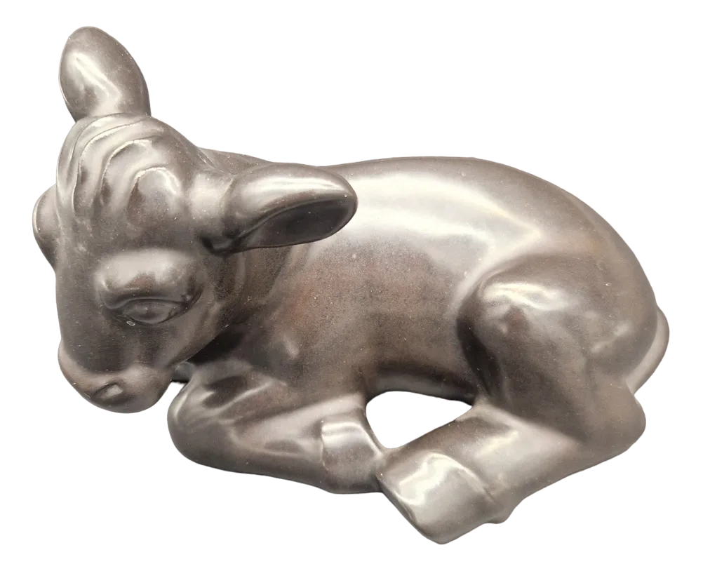 Ceramic Calf Figurine by Ludwig König for the Majolika Karlsruhe, 1930 ...