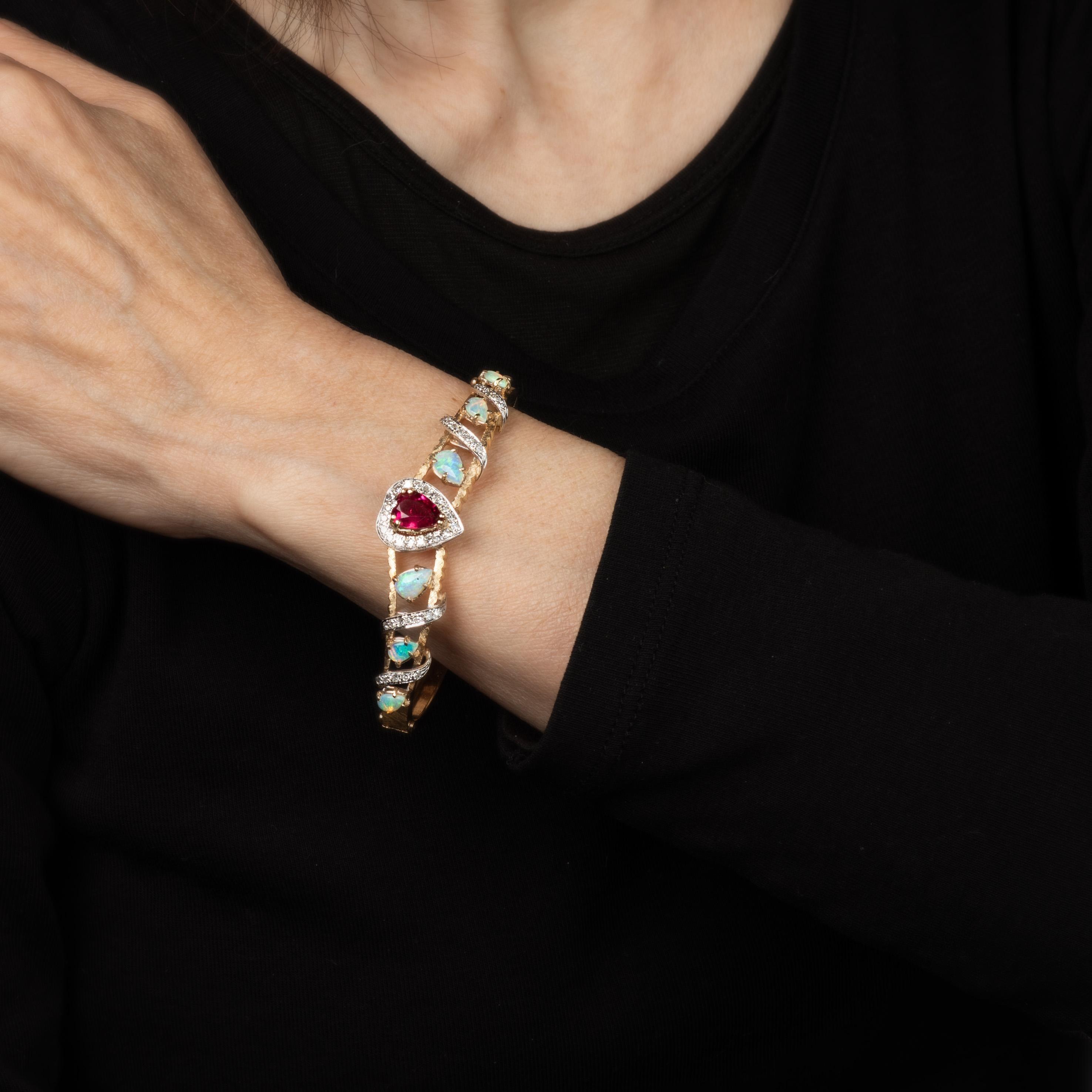 Opal and pink tourmaline bracelet store