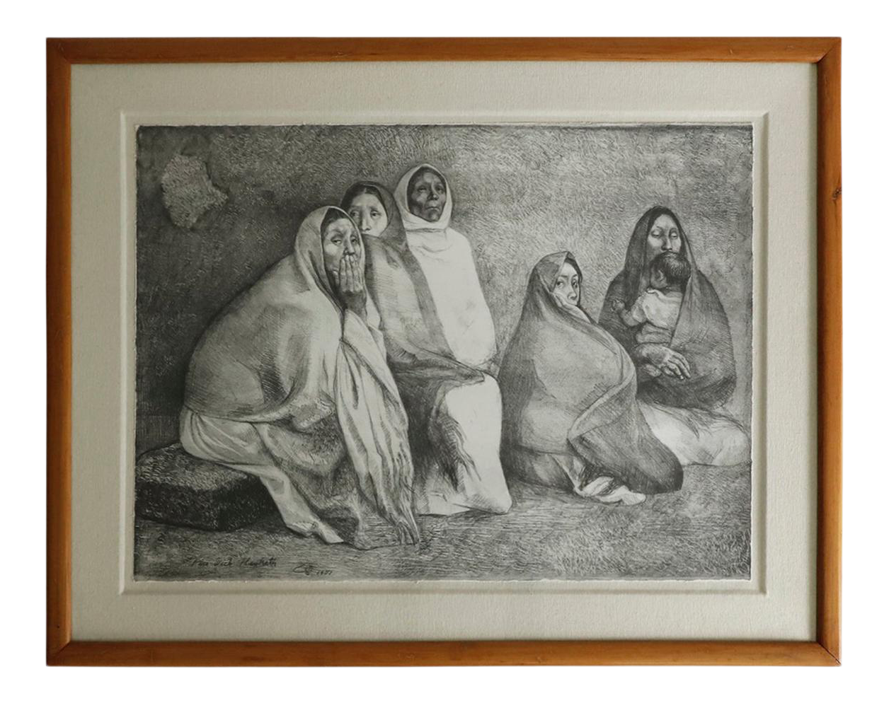 1970s "Cinco Mujeres Sentadas" by Francisco Zuniga Lithograph | Chairish