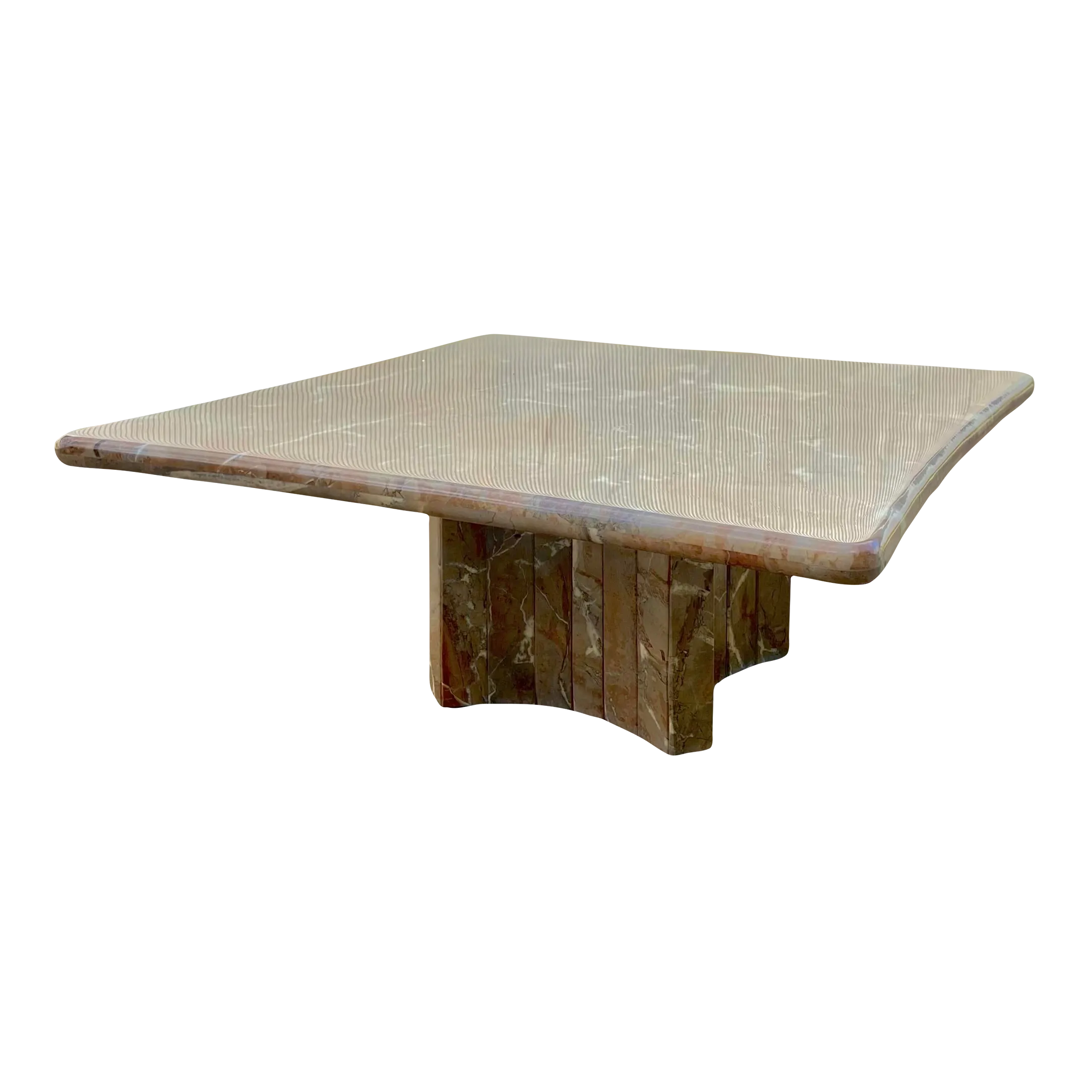 Italian Style Marble Curved Edge Square Coffee Table With Curved ...