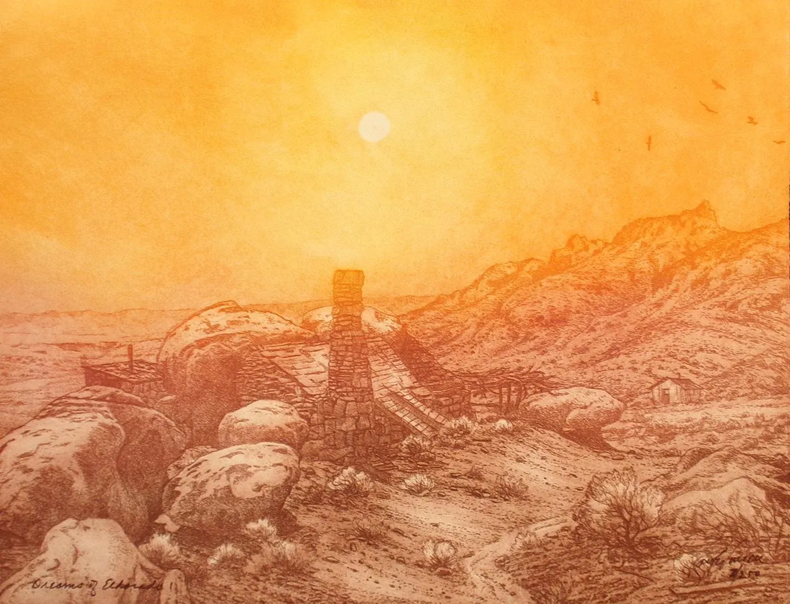 1980 "Dreams of Eldorado I" Roy Purcell Signed Numbered Art Etching ...