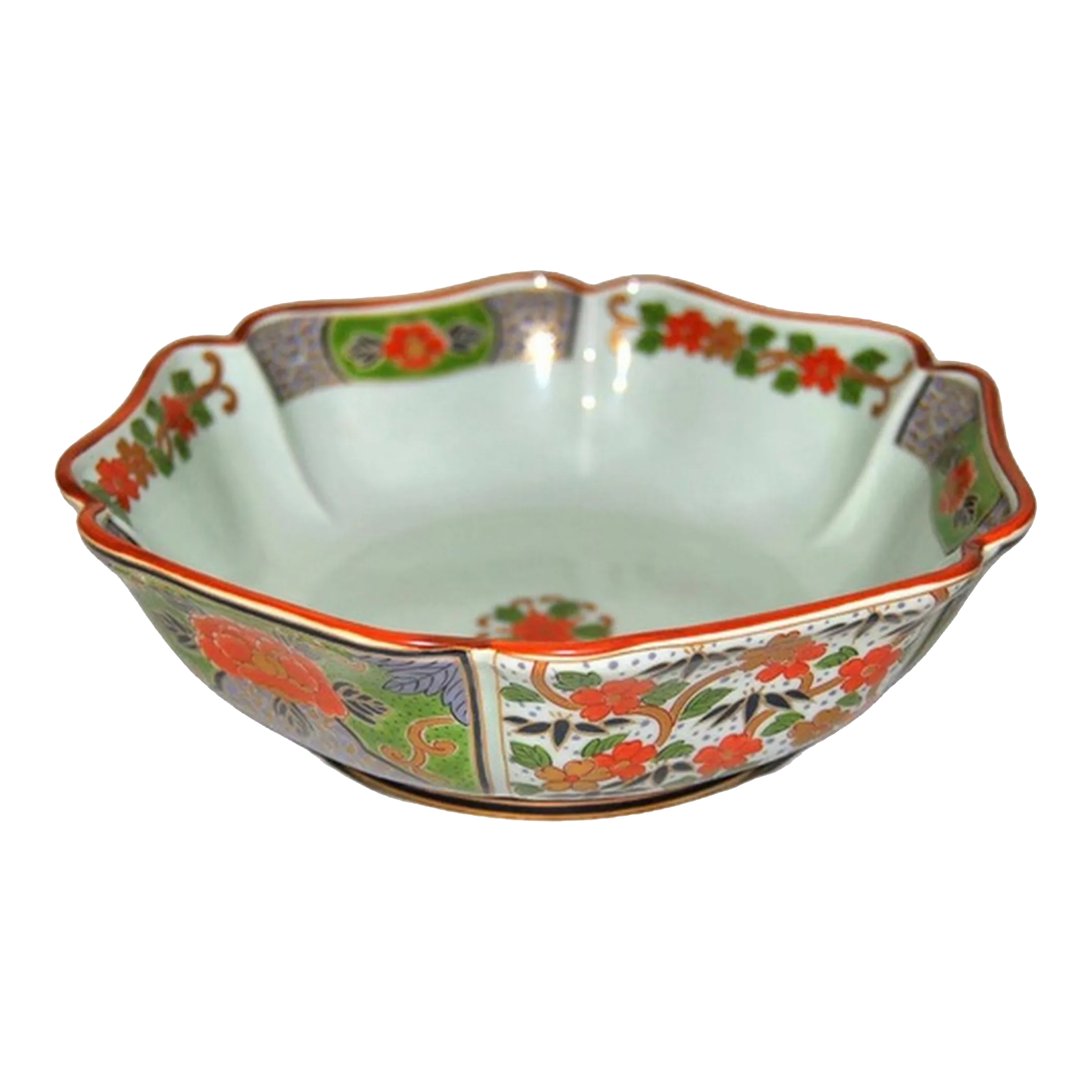 1970s Arita Imari Porcelain Footed Bowl With Kanji Marks | Chairish