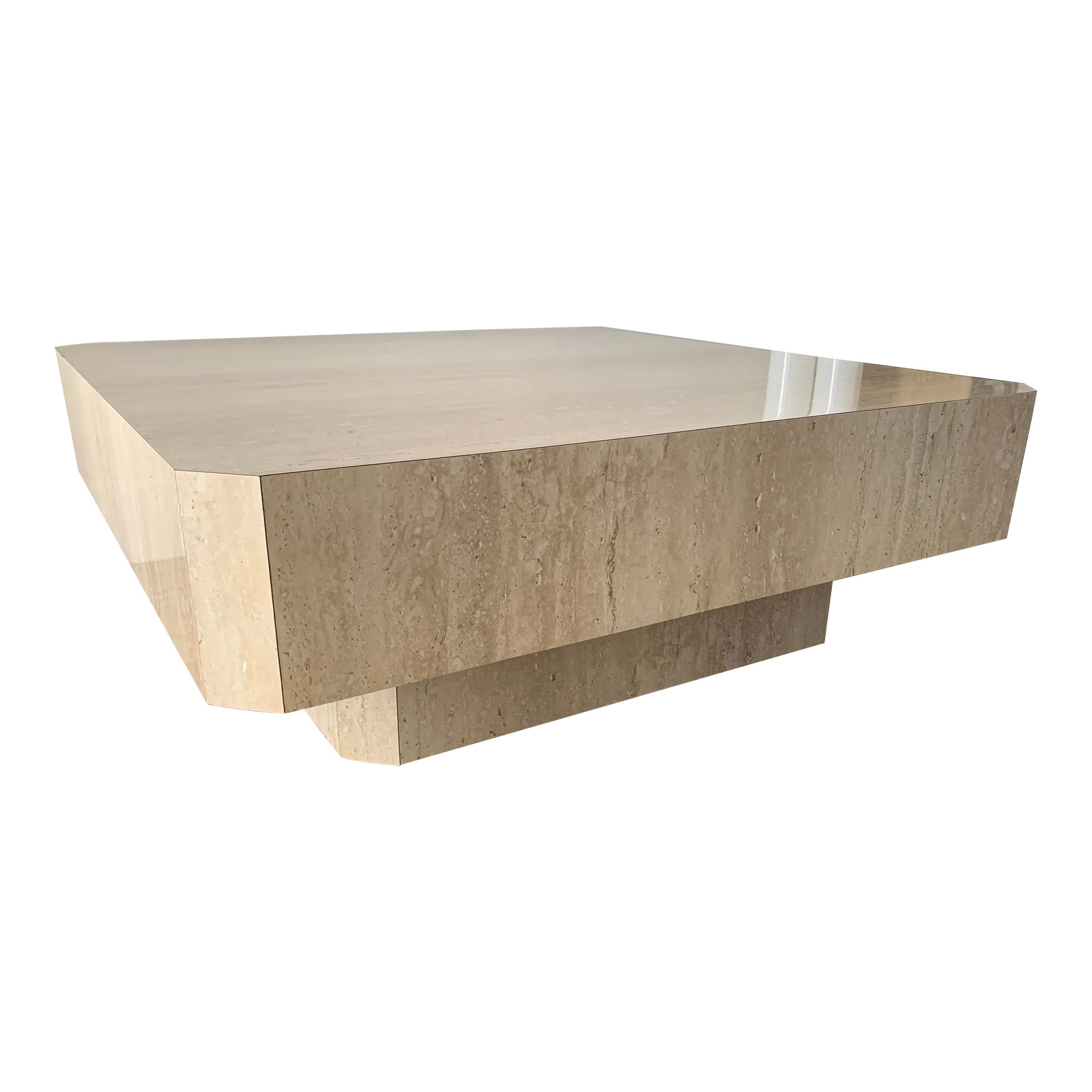 1980s Postmodern Faux Stone Coffee Table in the Manner of Karl Springer ...